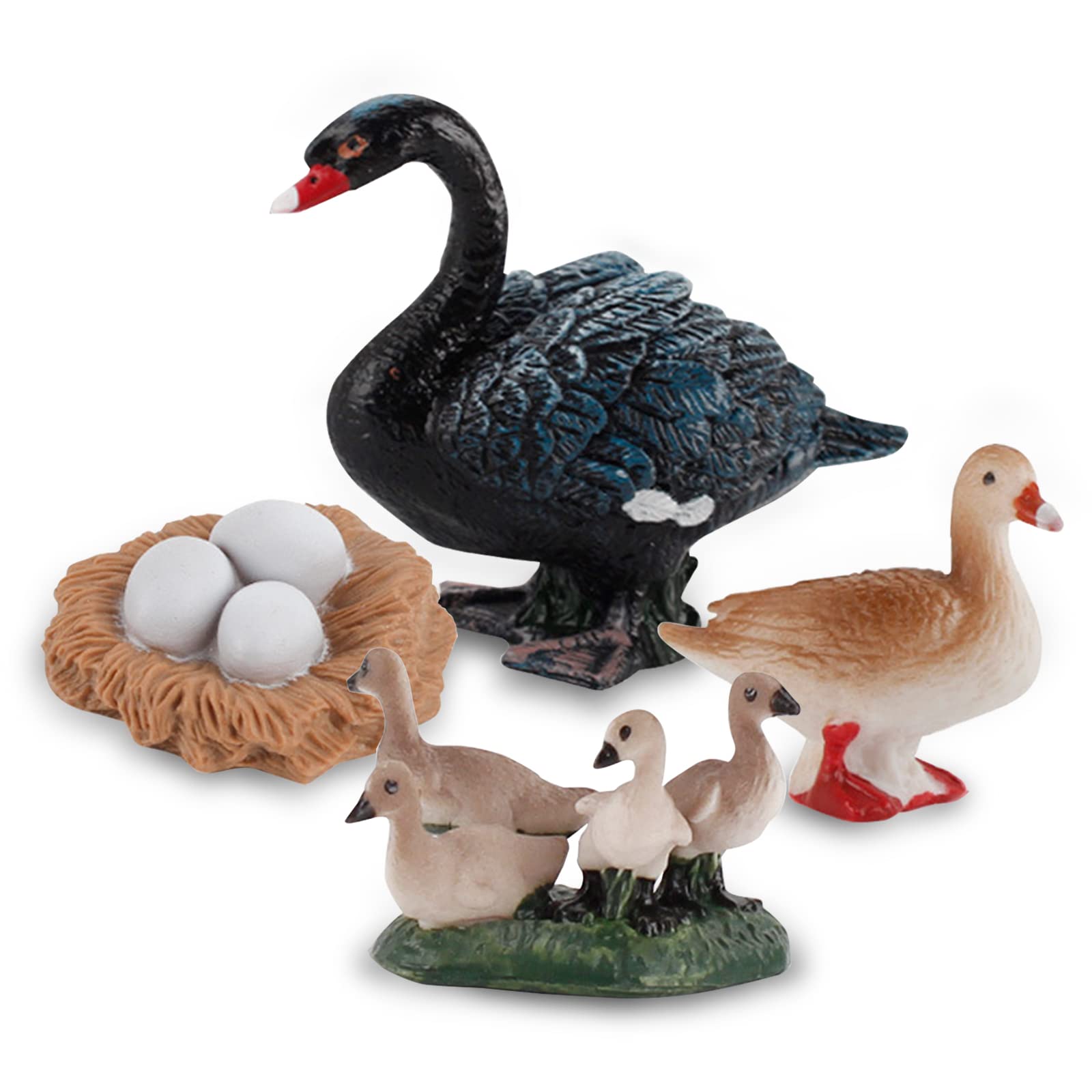 Life Cycle Of Swan Toys Black Geese Figurines Realistic Farm Animals P ...