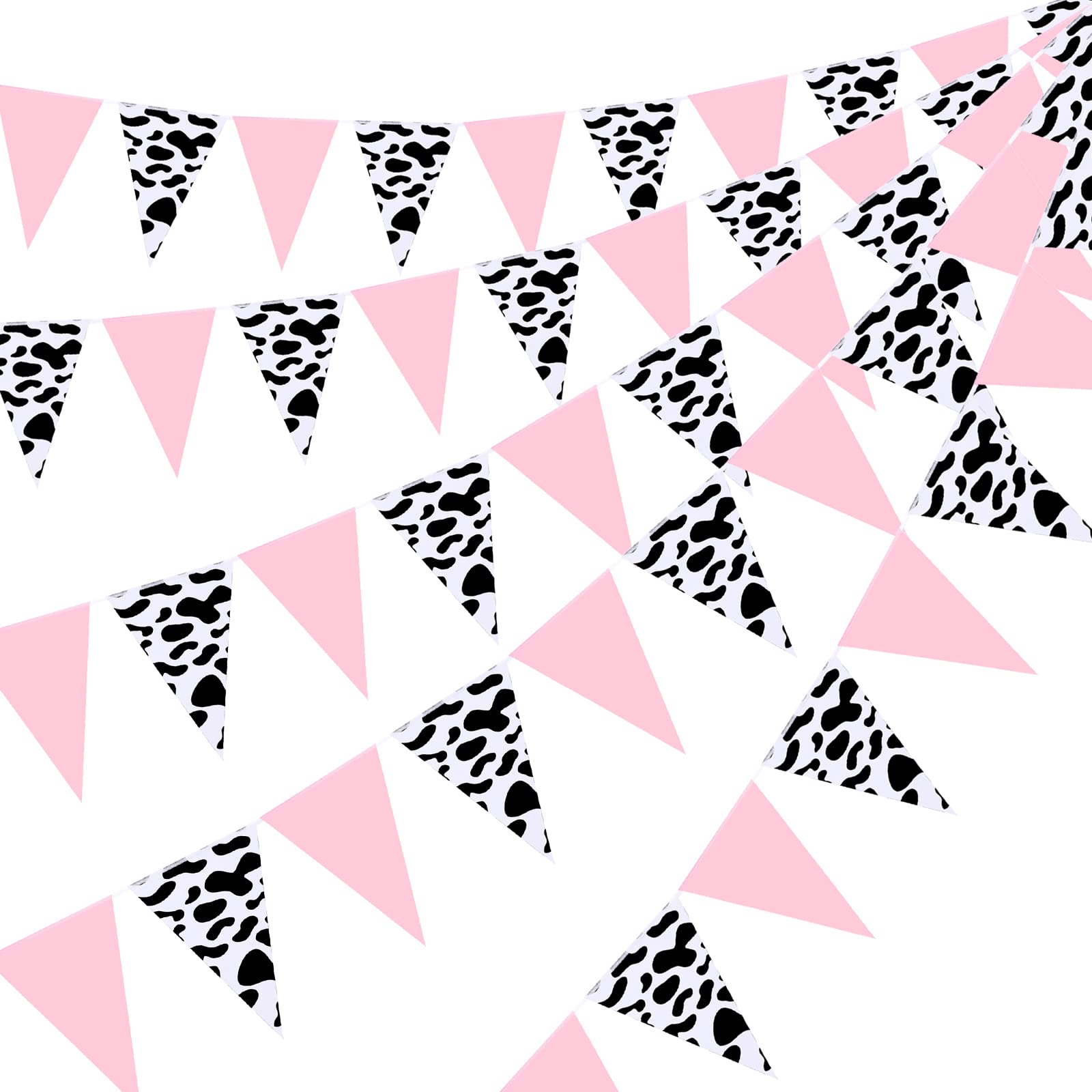 Boao 5 Pcs Cow Print Pennant Banners, Cow Print Pennant Banner Birthday ...