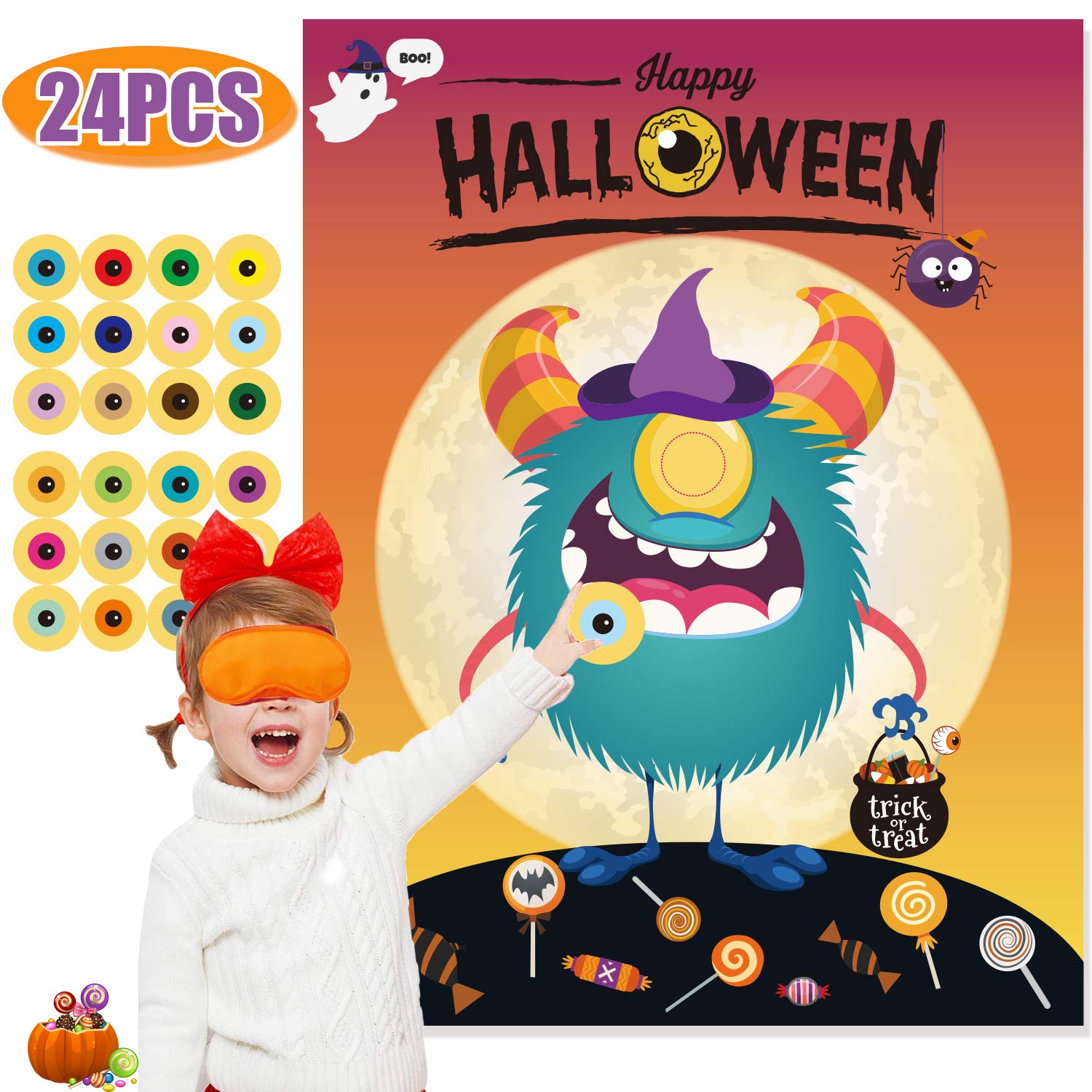 Funnlot Halloween Party Games For Kids Halloween Game Pin The Eye On ...