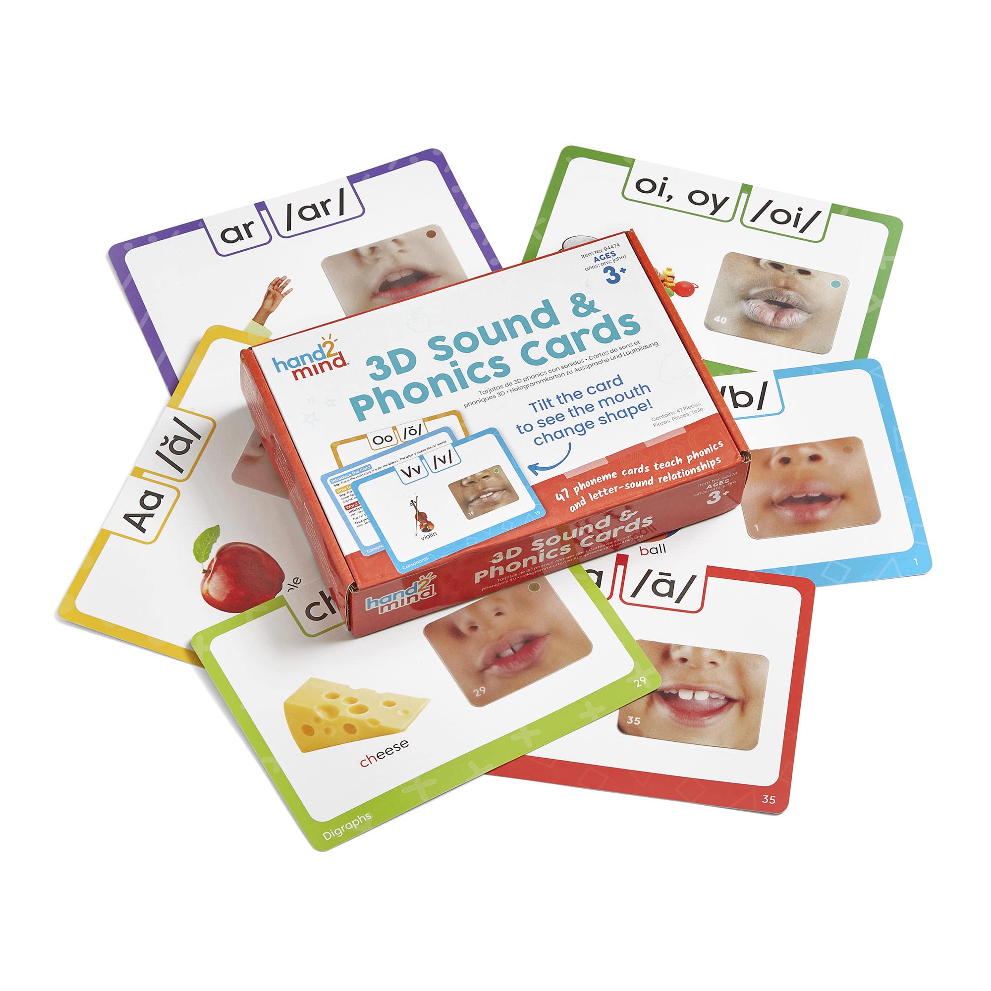 Hand2Mind 3D Sound And Phonics Cards, Phonemic Awareness, Letter Sound ...