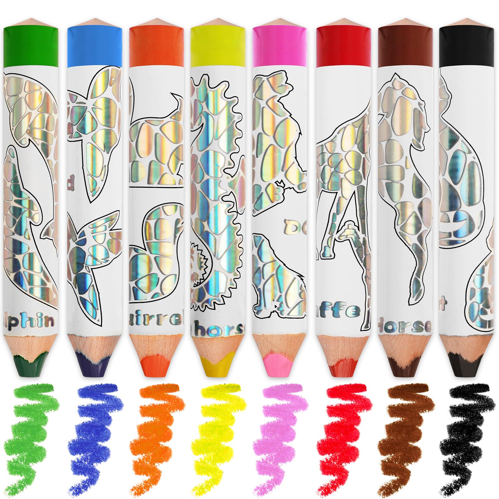 ThEast 8 Jumbo Colored Pencils for Kids, 3 in 1 Chunky Washable Crayons ...