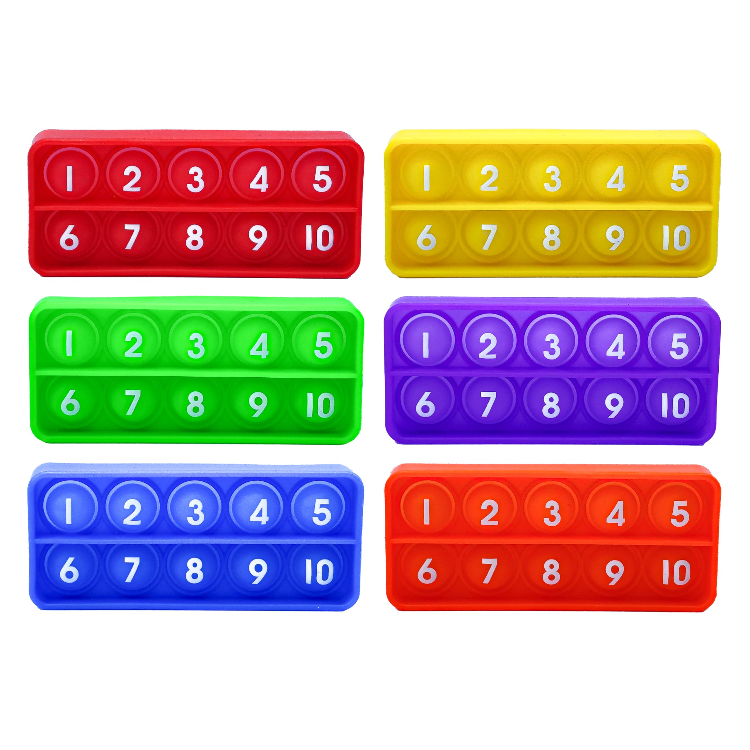 Proweber Ten Frame Pop Math Manipulatives - Set of 6 Silicone Fidget T ...