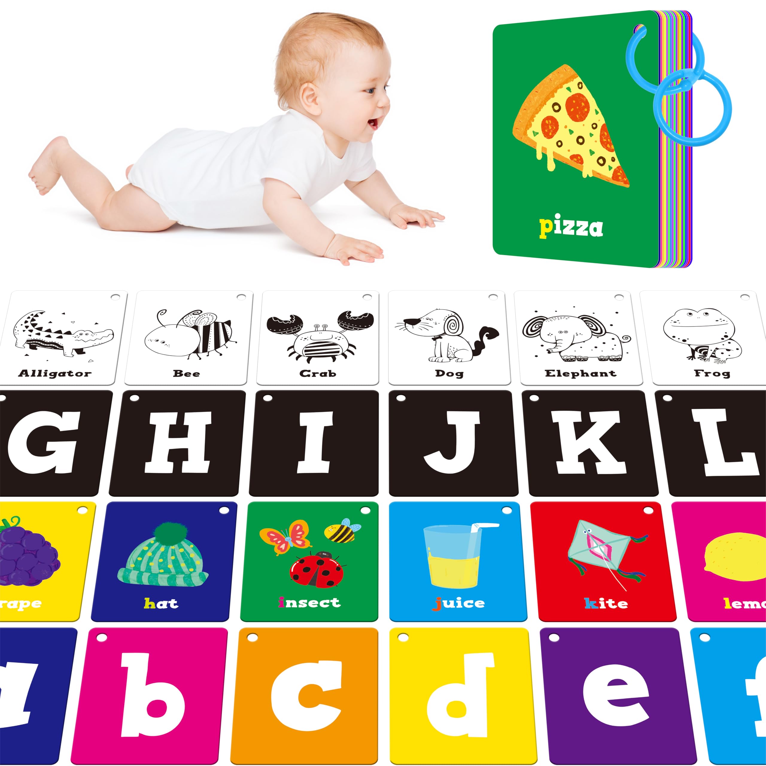 52 PCS Baby Visual Stimulus Cards Double-Sided High Contrast Black and ...