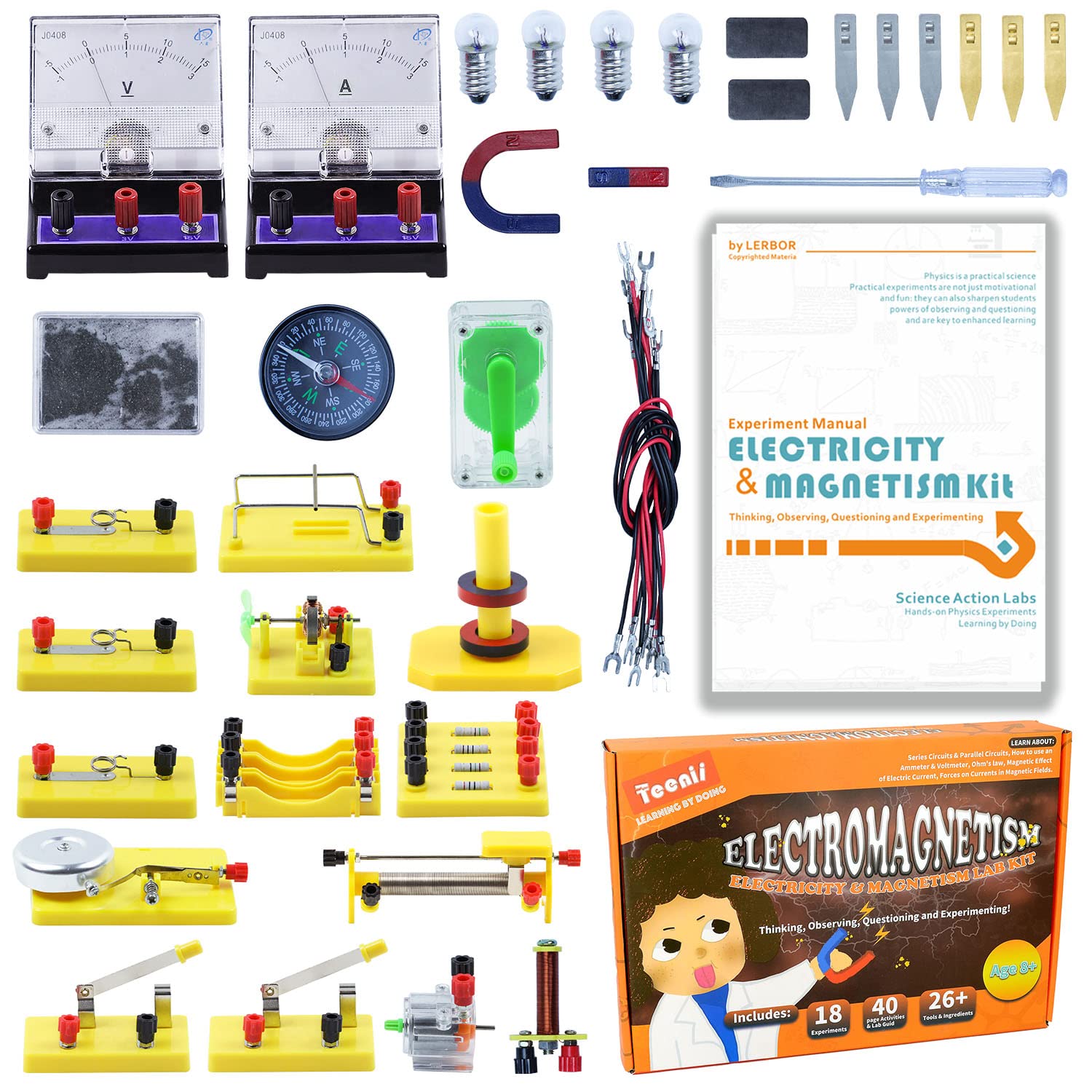 Teenii Electricity and Magnetism Kit - STEM Science Kit for Kids, 14.7 ...