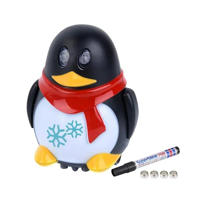 Mini Inductive Robot Toys Track Penguin with LED Lights Interactive Pe ...