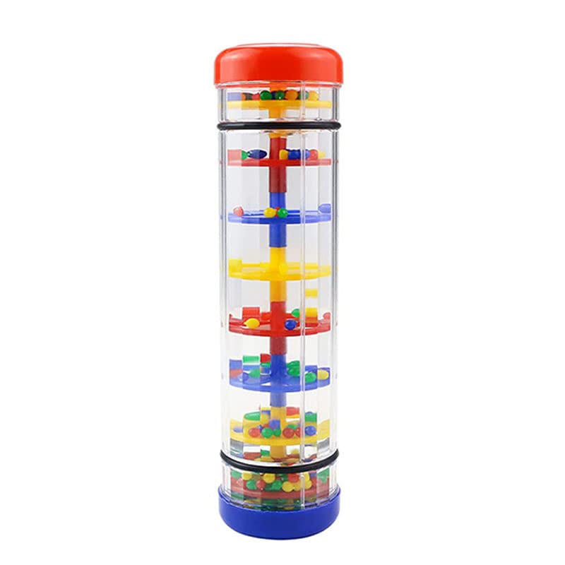 Musfunny Rainmaker Baby Rain Stick Toy - 8" Sensory Rattle, Red Plasti ...