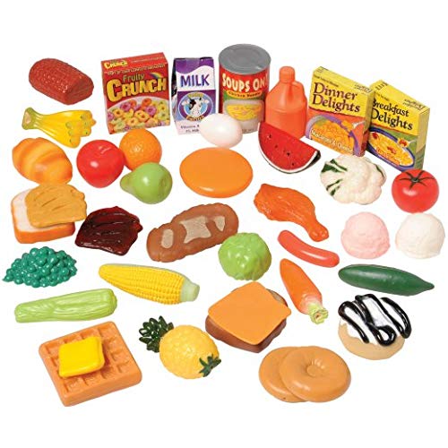 Constructive Playthings Mini Realistic Food Playset - 37 pcs, Plastic ...