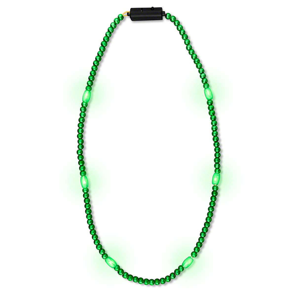 FlashingBlinkyLights Green Light Up LED Mardi Gras Bead Necklace – Toytooth