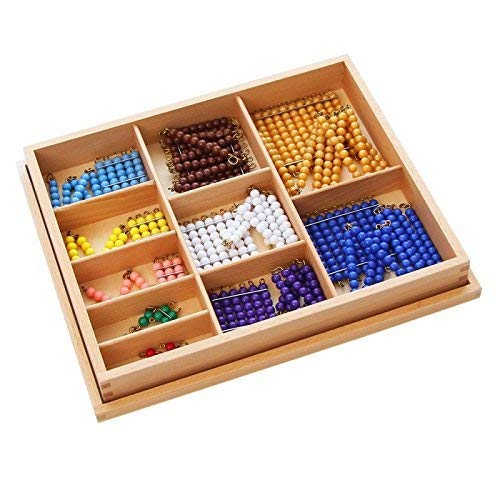 Leader Joy Montessori Math Materials Colored Bead Chains & Squares For ...