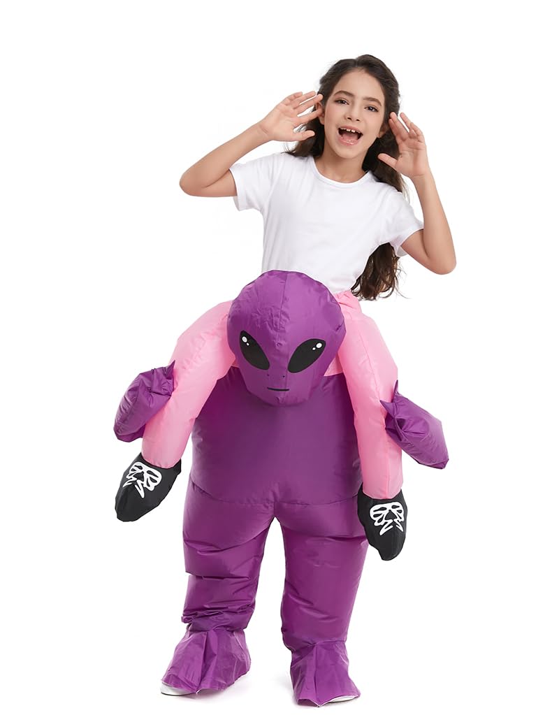 HSCTEK Inflatable Alien Costume for Kids, Purple, Medium, 95% Polyeste ...