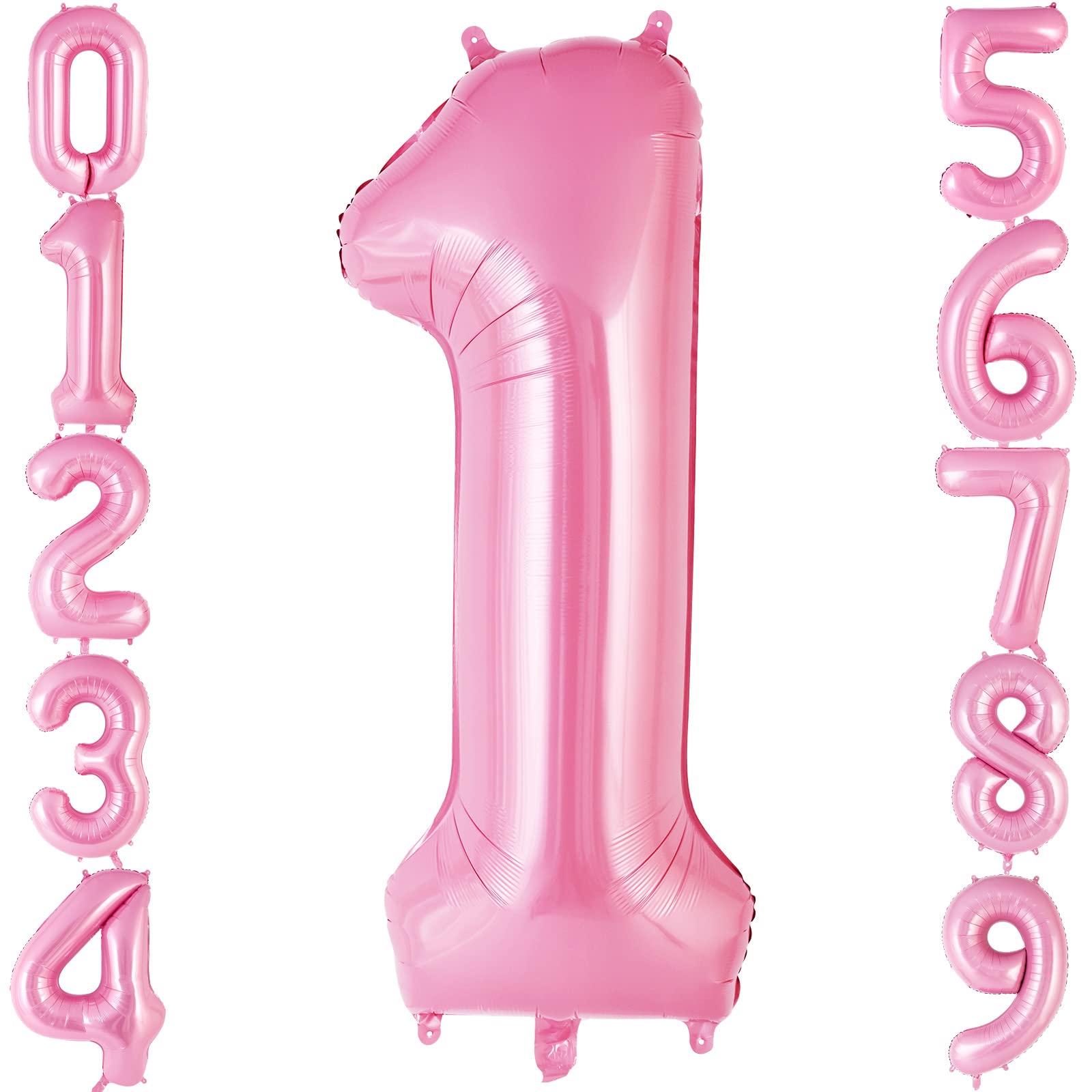 Pink Number 1 Balloon 40 Inch, Big Large Foil Helium Number Balloons ...