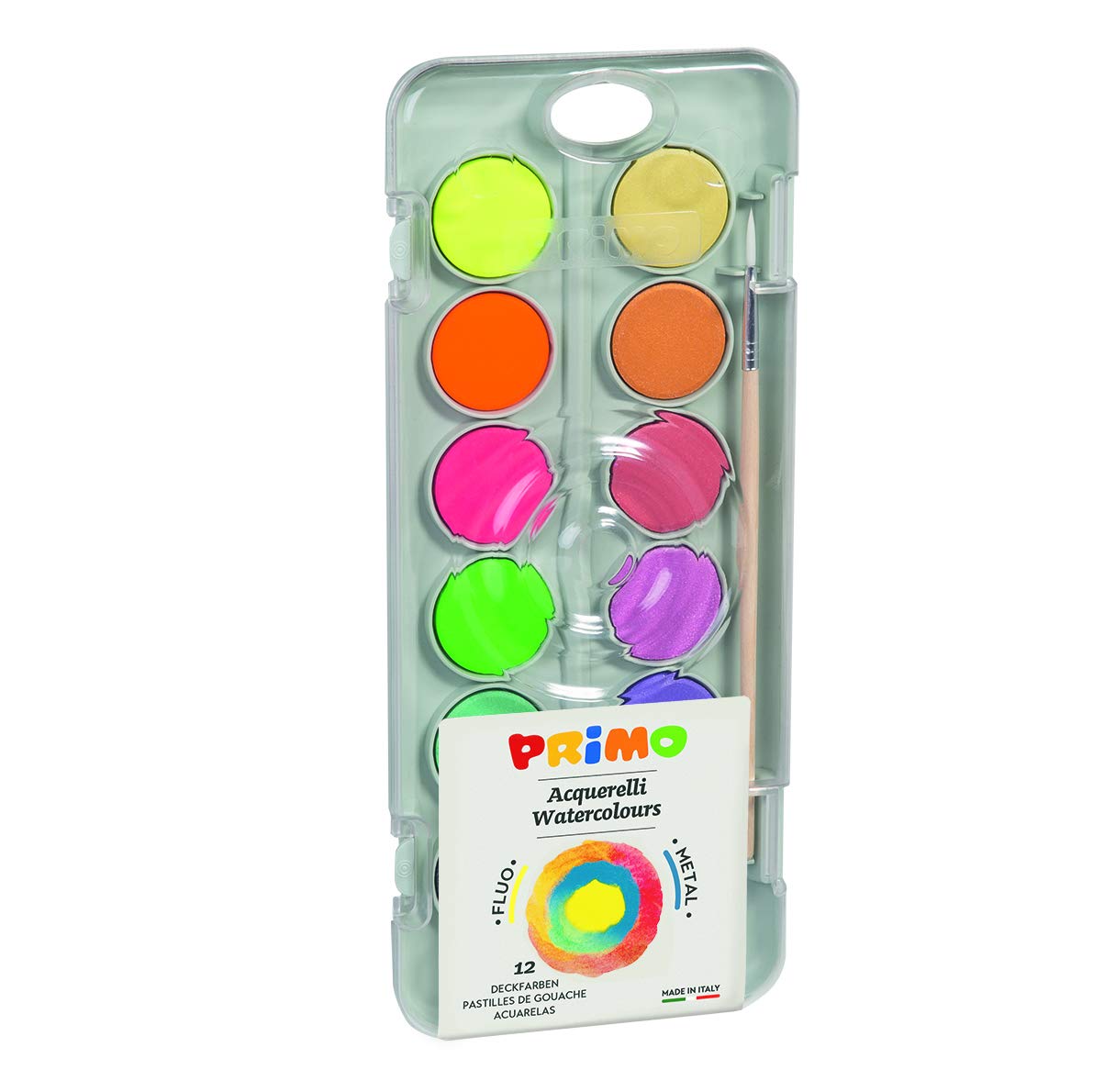 PRIMO Watercolor Palette Set, 12-Colors Metallic & Florescent Set ...