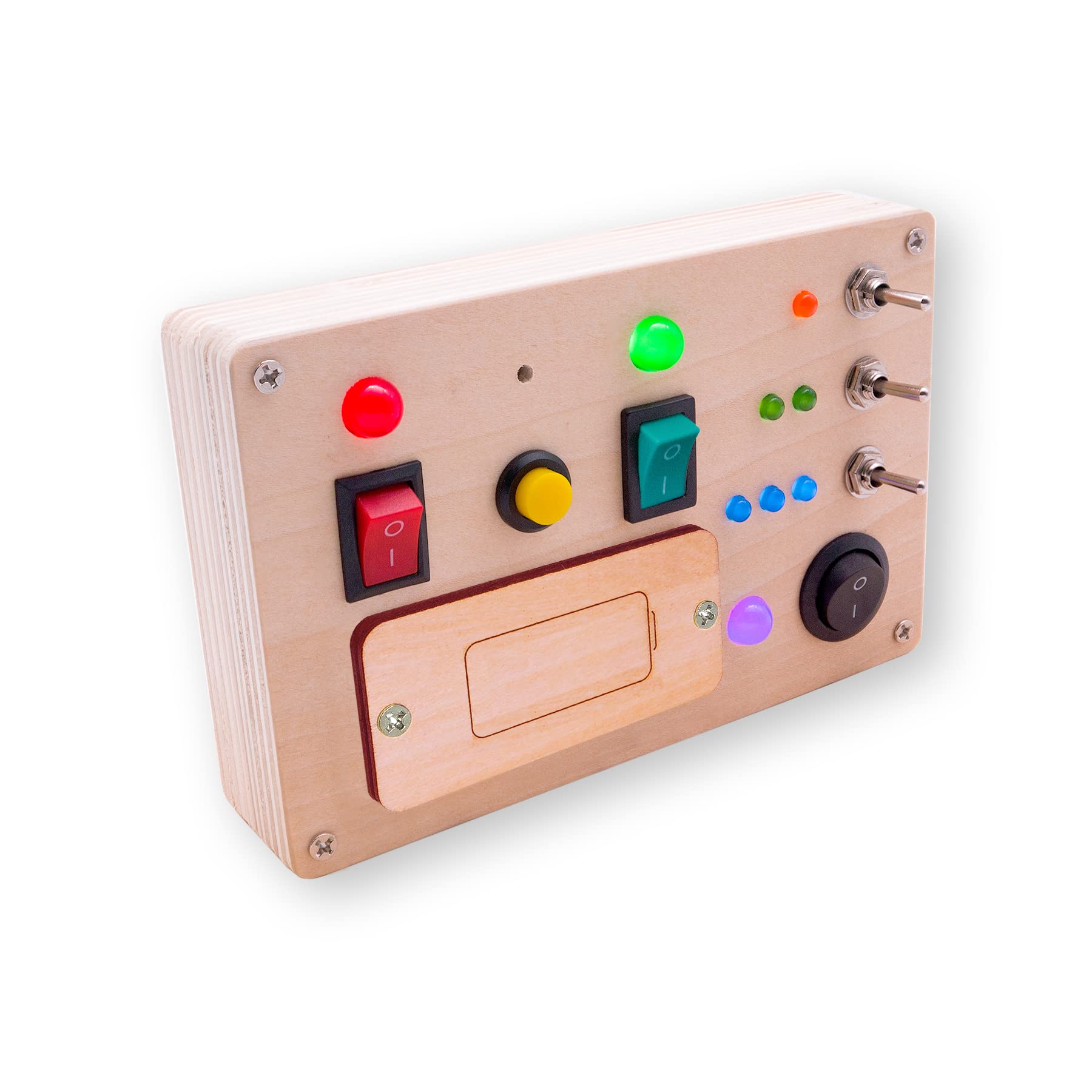 LED Light Switch Busy Board Montessori Toy Button Busy Board Kids Wood ...