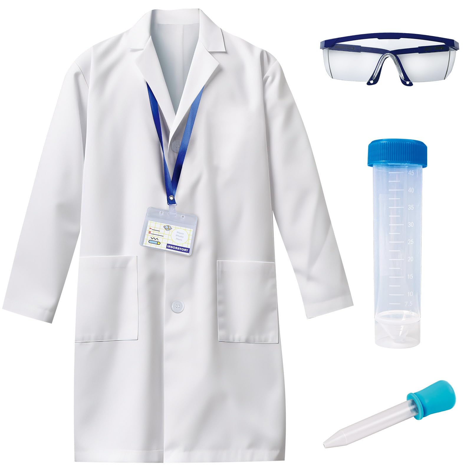 Unglinga Kids Lab Coat Doctor Scientist Costume With Science Goggles I ...