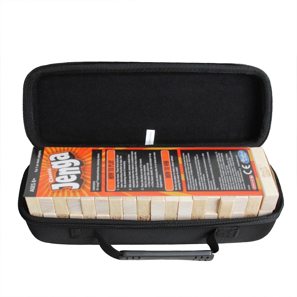 Adada Hard Travel Case for Jenga Classic Game - Black, EVA Material, M ...