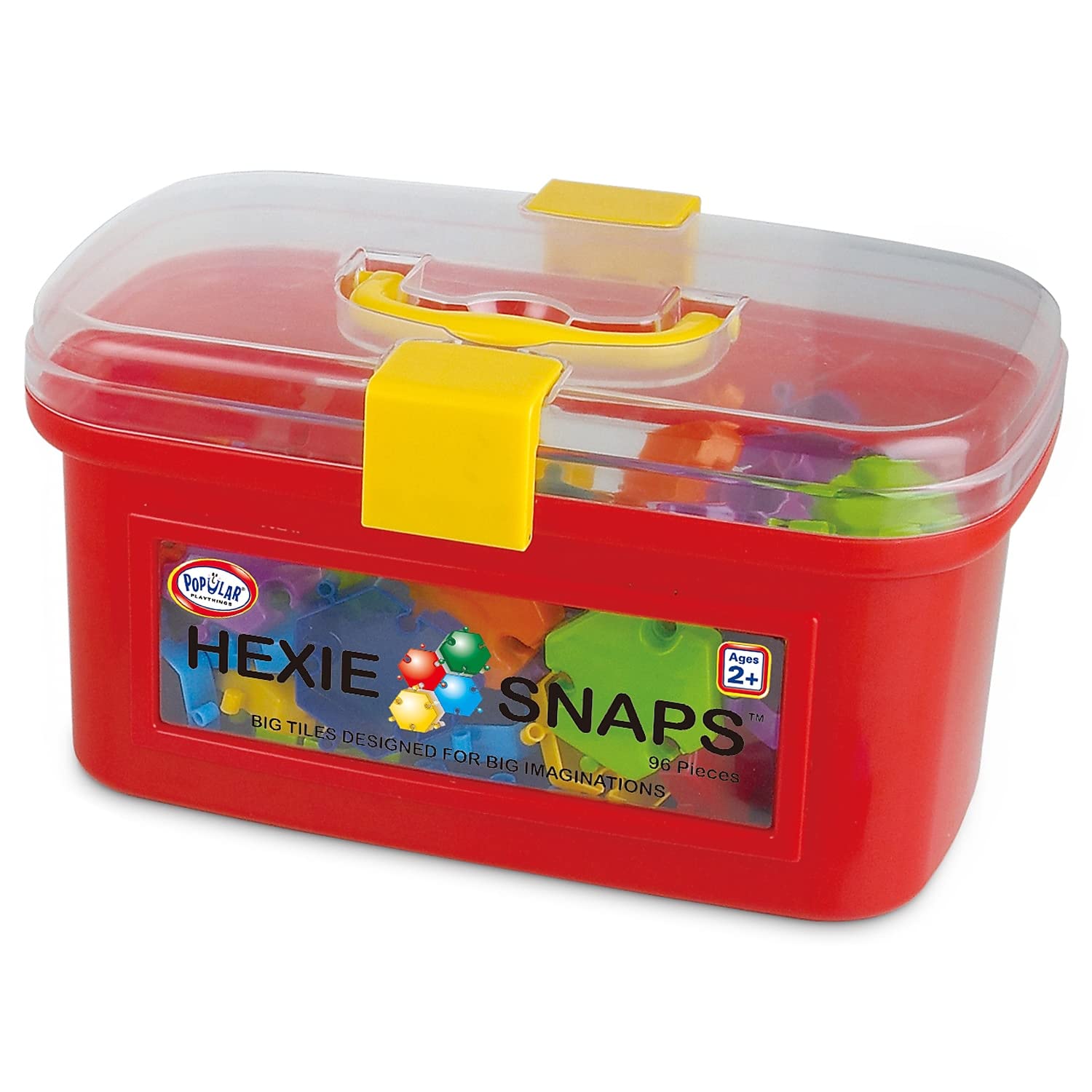 Hexie-Snaps Construction Toy Set With 92 Pieces And Carrying Case, Ste ...