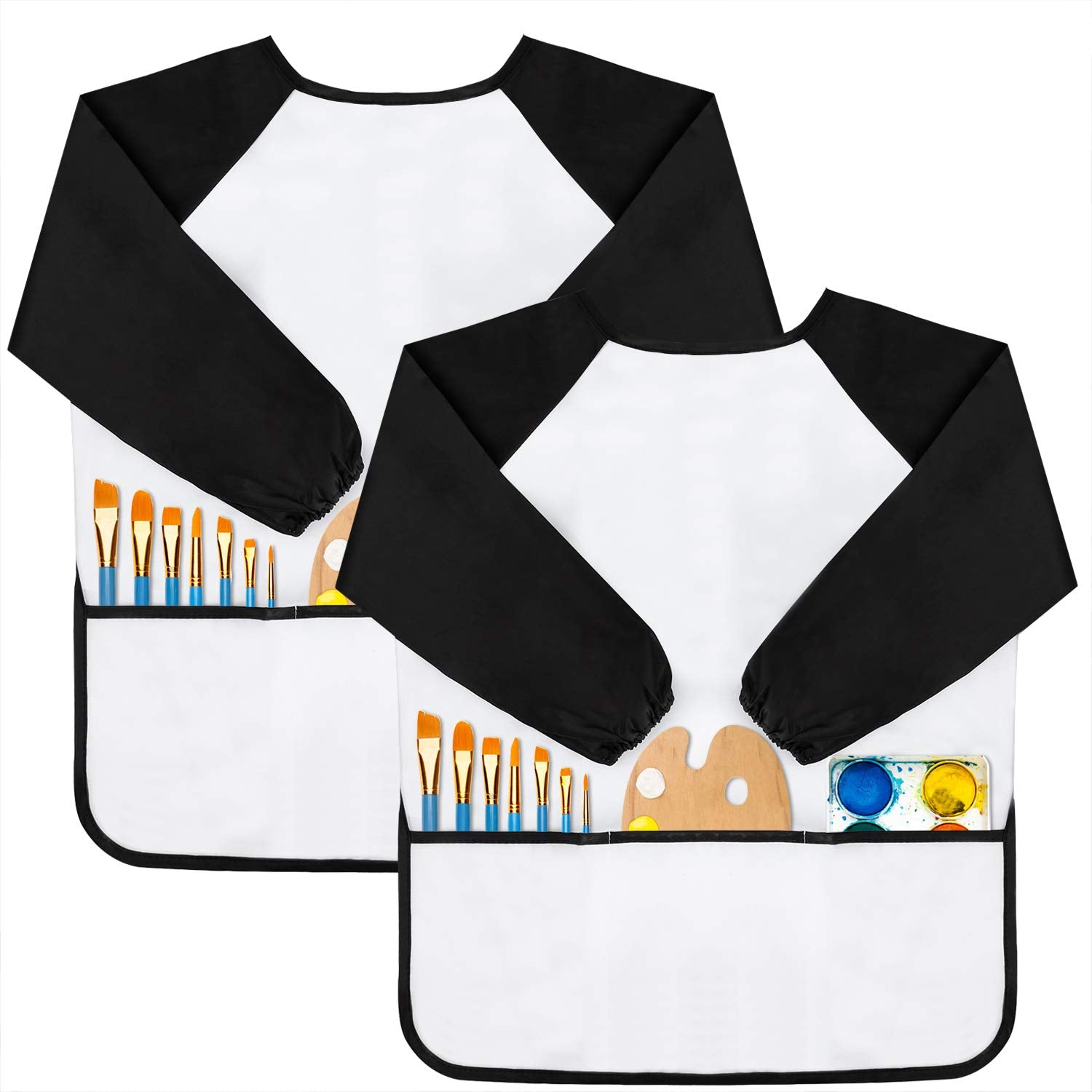 Godr7Oy Kids Art Smocks, Painting Apron Artist Smock With Sleeve And 3 ...