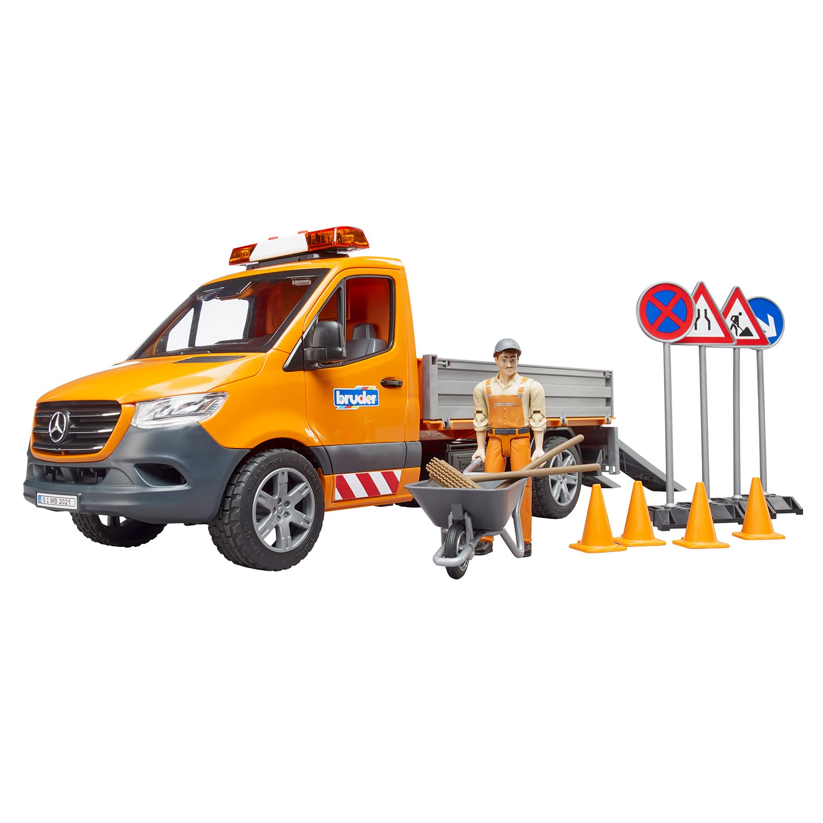 Bruder MB Sprinter Municipal Toy with Driver, Light & Sound Module, Or ...