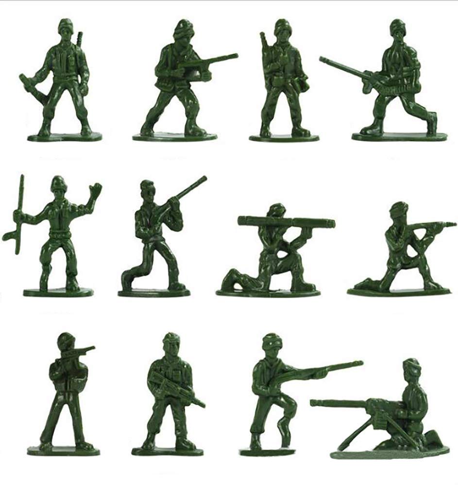 Haptime 100-Piece Army Men Toy Soldiers Set, Various Poses, Green ...