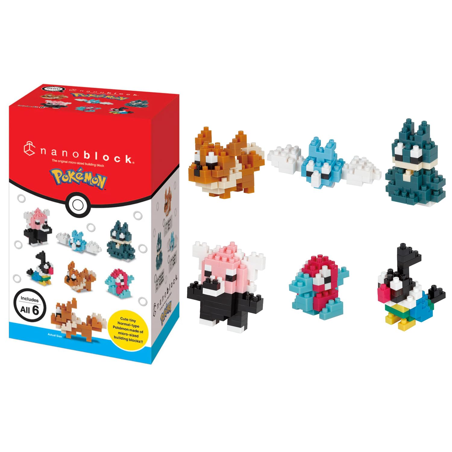Nanoblock - Pokémon - Type Normal Set 1 (Blind Box Complete Set), Mini ...