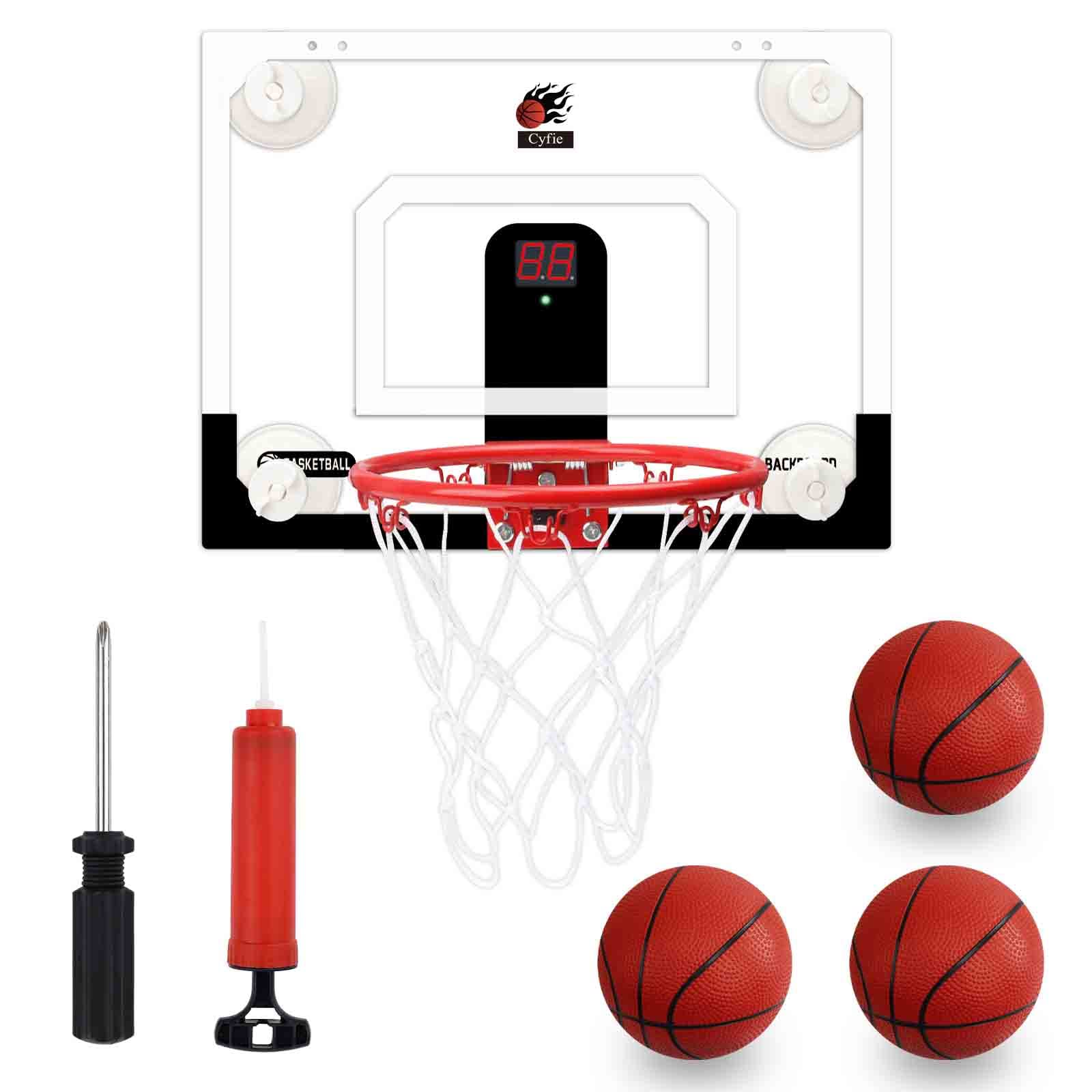Cyfie Suction Cup Basketball Hoop, Indoor Mini Basketball Hoop With Sc ...