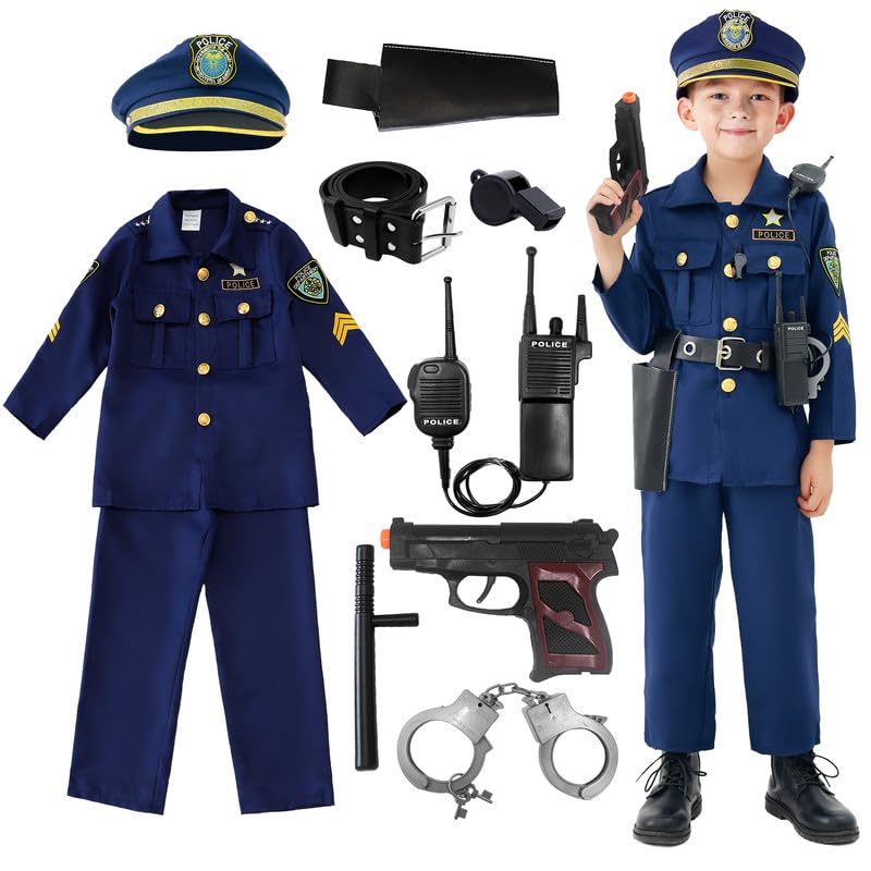 Udekit Police Cosutme For Kids, Police Officer Costume Uniform Set Wit ...
