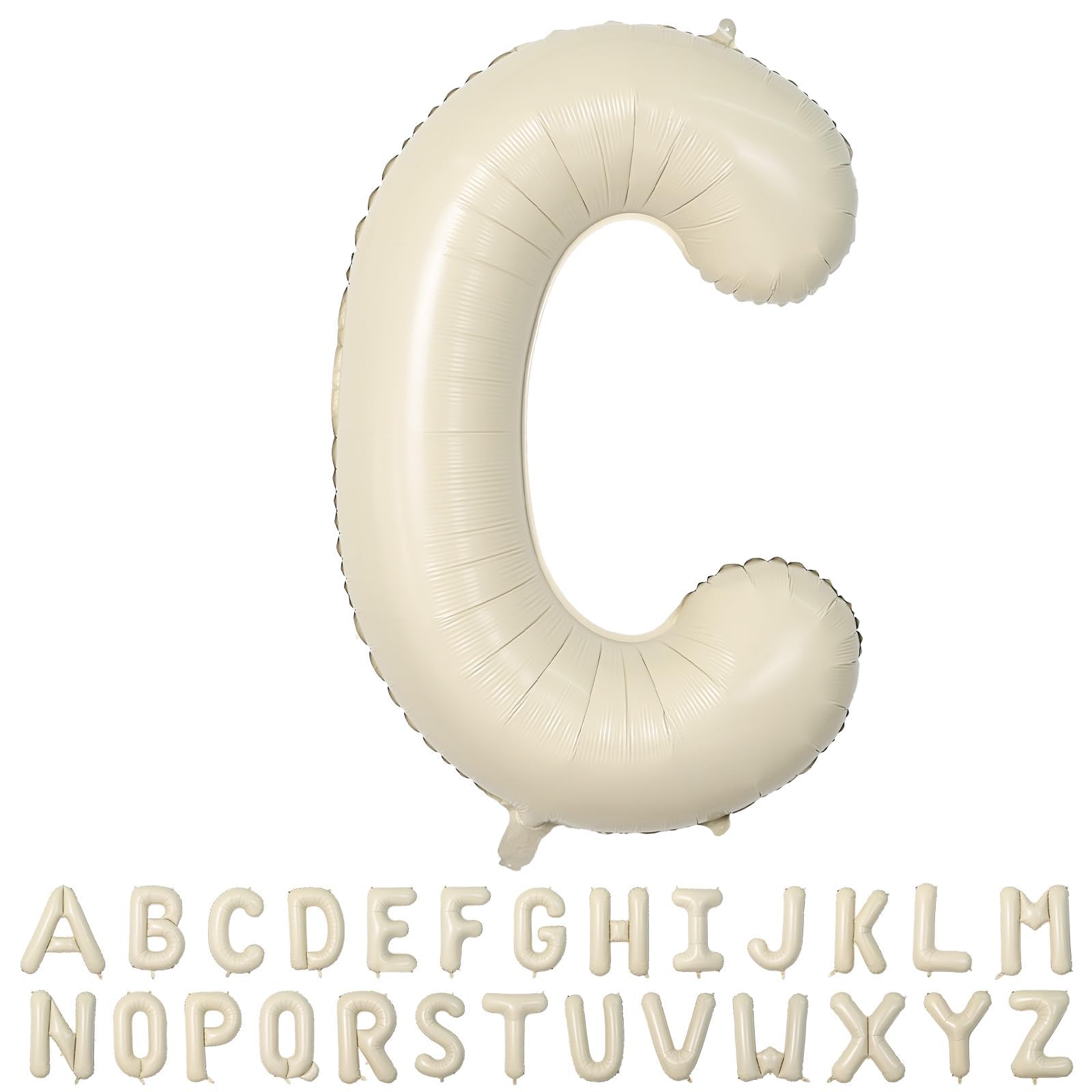 40 Inch Cream Letter Balloons, Large C Letter Balloons Foil Helium Bal ...