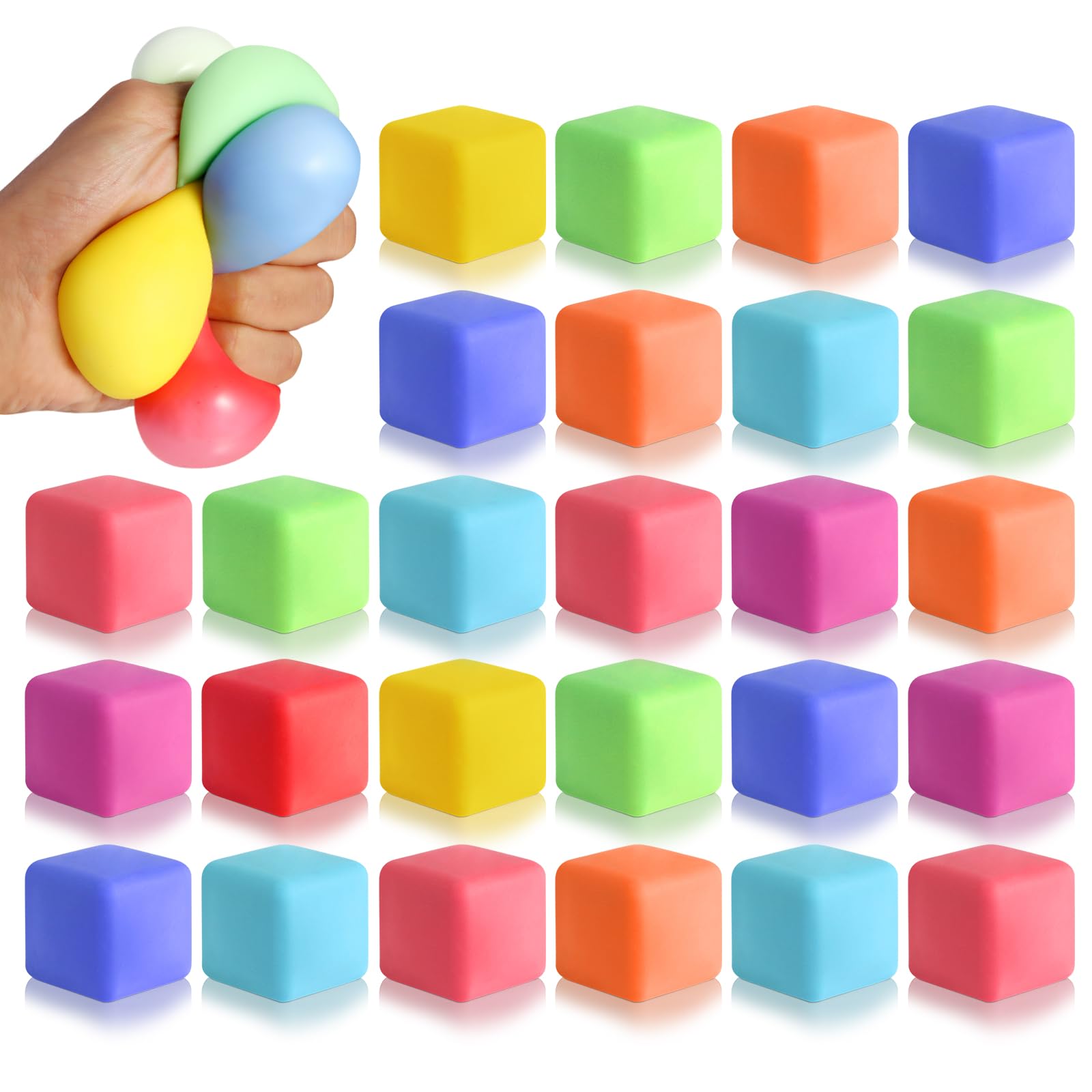 40 Pack Slow Rising Stress Cube Fidget Toys, Squishy Balls Sensory Fid ...