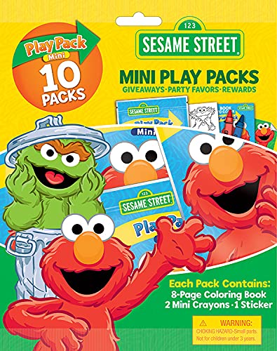 Bendon Sesame Street Mini Play Packs, Each with Mini Coloring Book, 2 ...