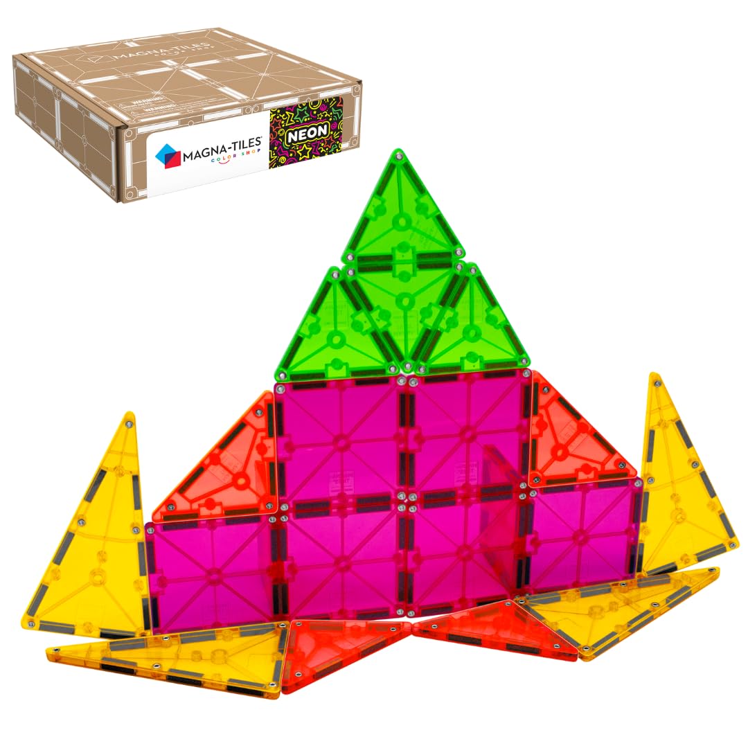 Magna-Tiles Color Shop Neon 20-Piece Magnetic Construction Set, The ...
