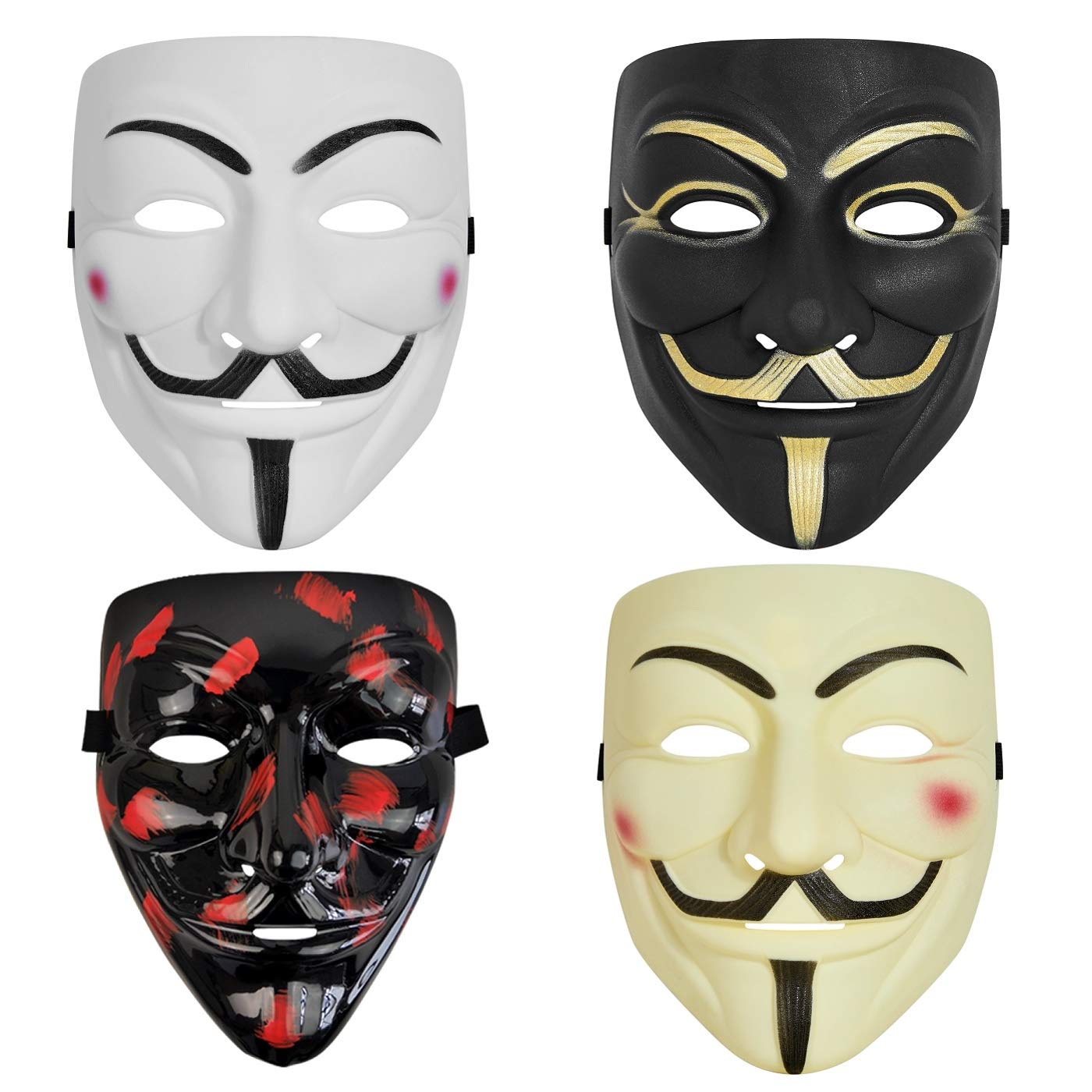 Wlparty 4 Pack V For Vendetta Hacker Mask For Halloween Costume Cospla ...