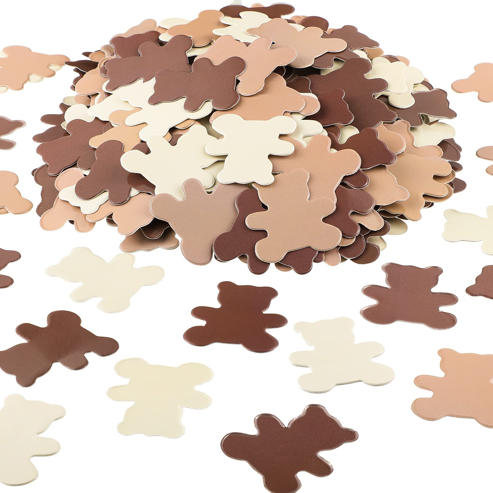 500 Pcs 1.2 Inch Bear Confetti Cream Brown Bear Shaped Baby Shower ...
