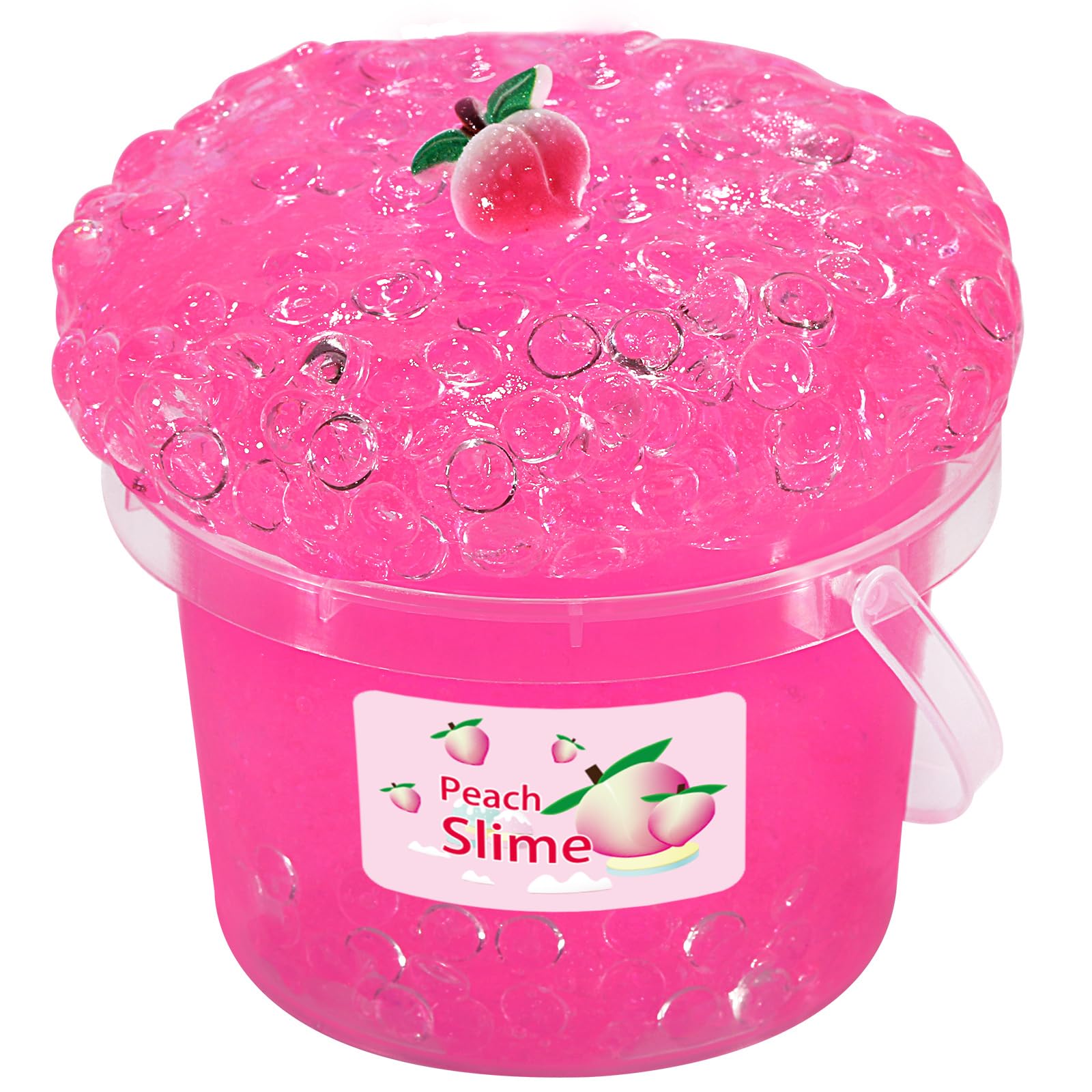 Premade Crystal Slime Rose Pink Jelly Cube Glimmer Crunchy Slime, Incl ...