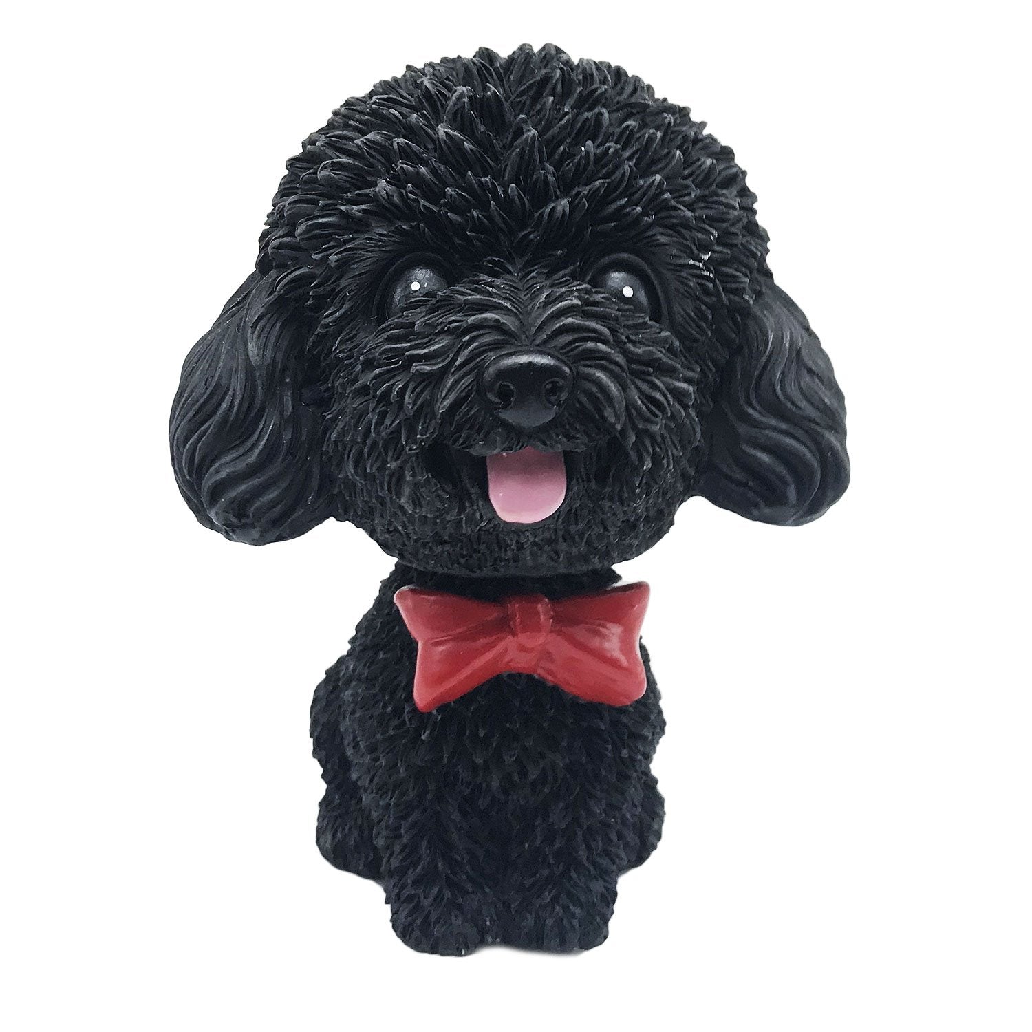 IBWell Mini Bobbing-Head Dog Toy for Car Dashboard, Black Poodle, Resi ...