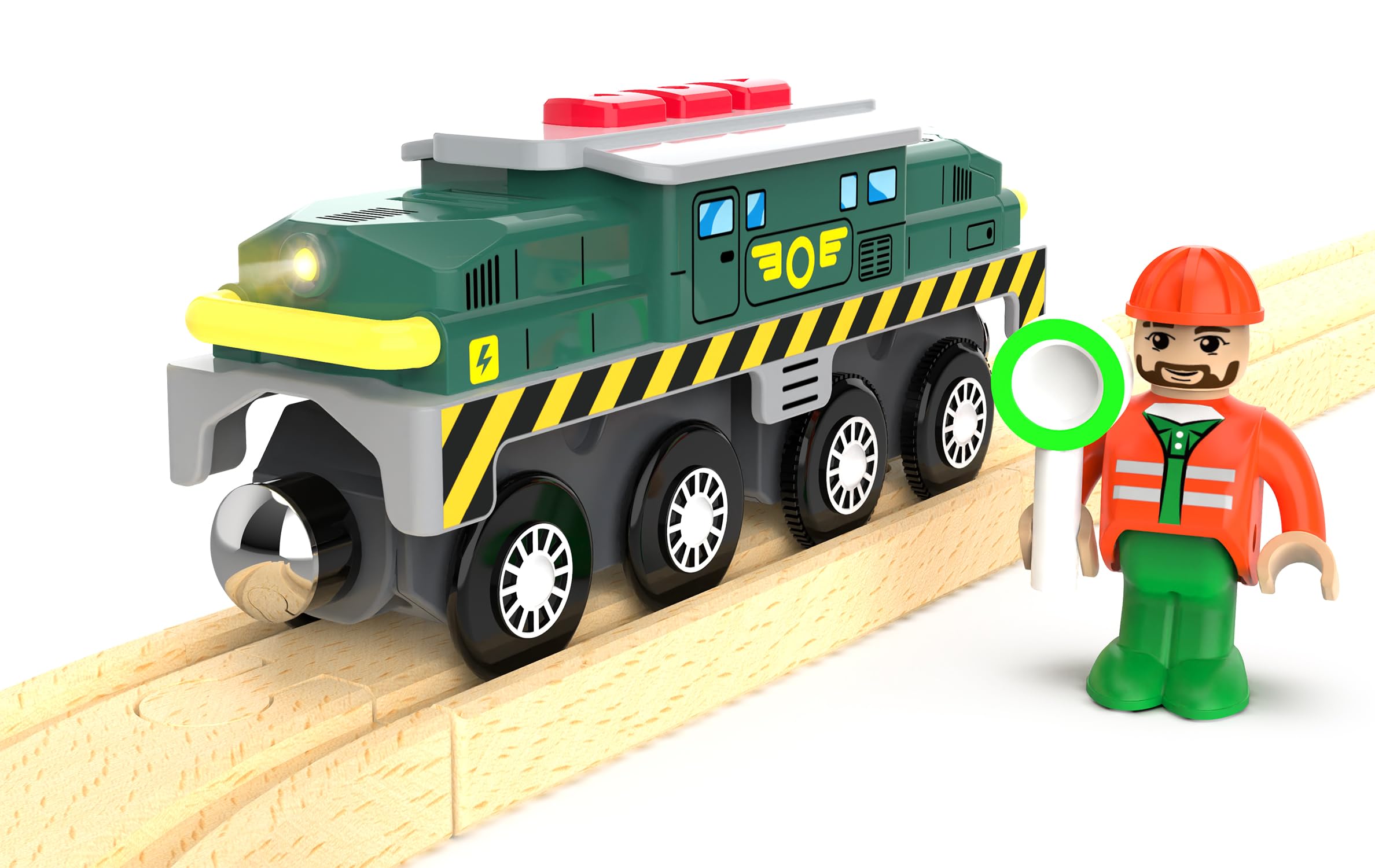 Train Toys For Wooden Train Tracks, Green Tank Battery Operated Locomo ...