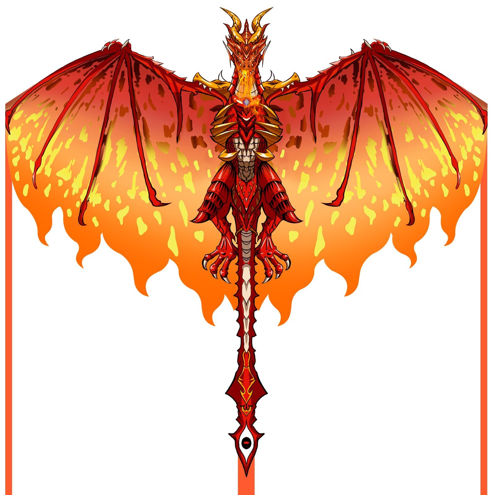 Mint's Colorful Life Large Red Dragon Kite, Easy to Fly for Kids & Adu ...