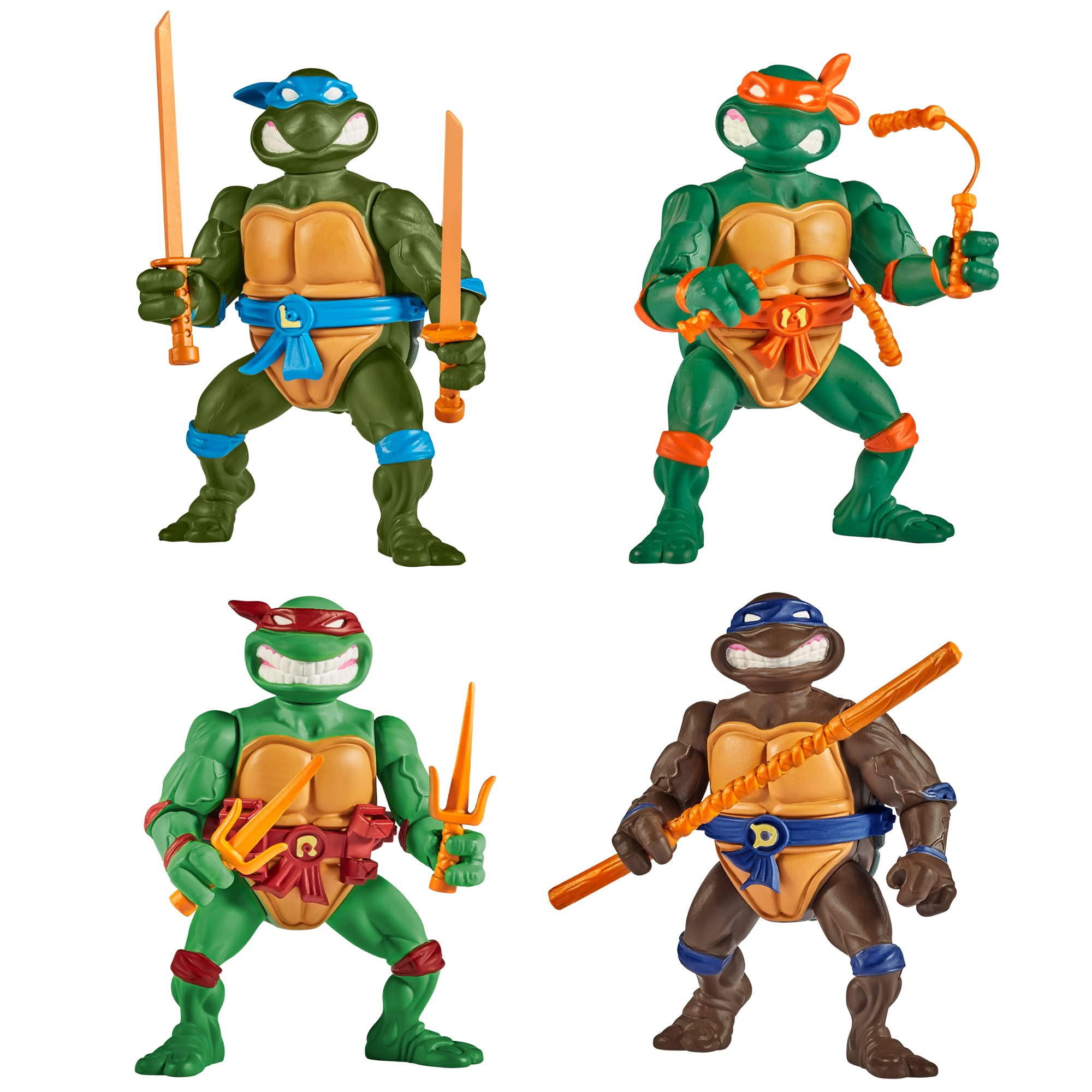 Teenage Mutant Ninja Turtles Classic 4" Turtles 4-Pack Figure Bundle ...