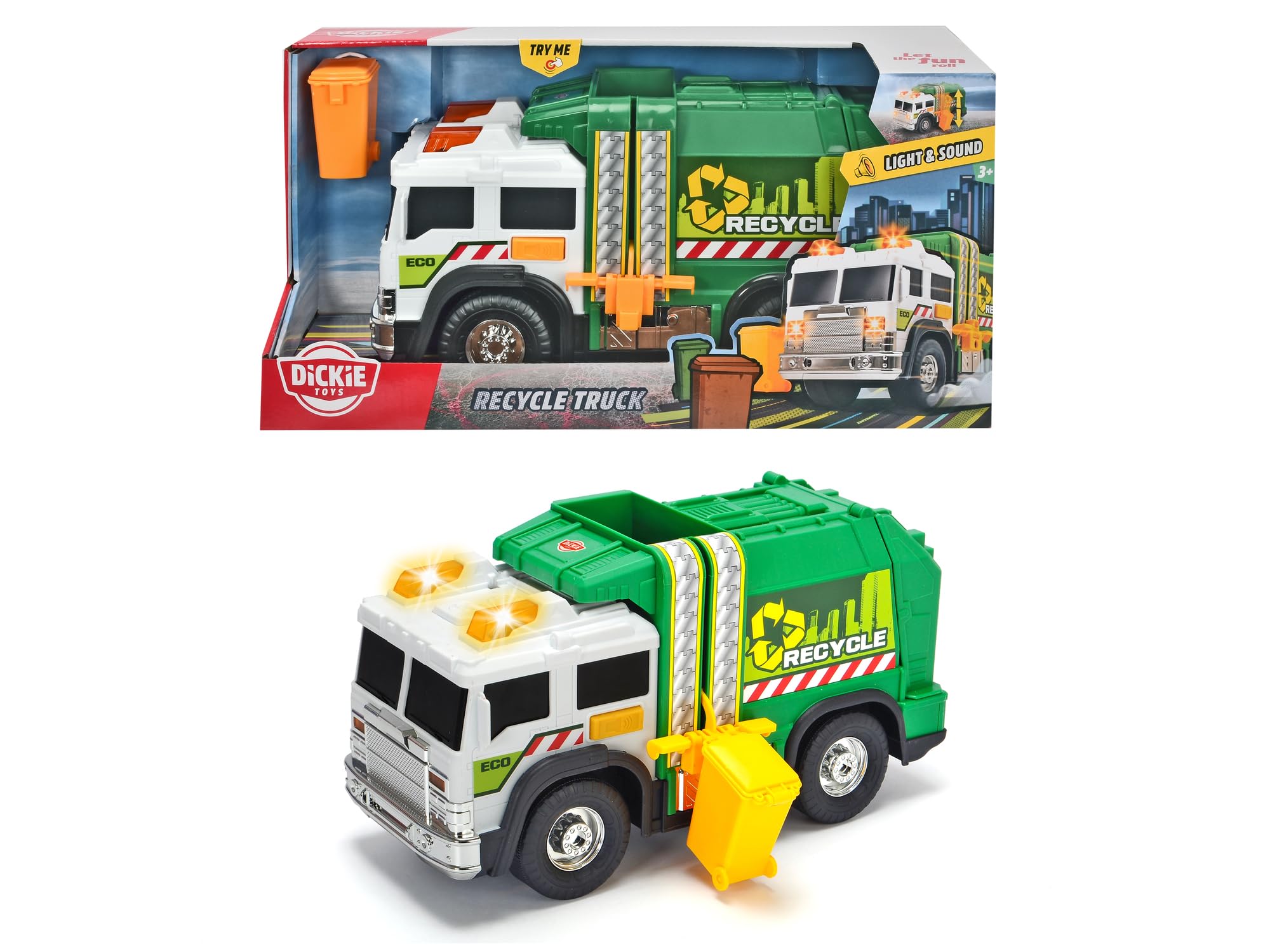 DICKIE TOYS Light & Sound Recycle Truck - One Size, Plastic, Multi-Col ...