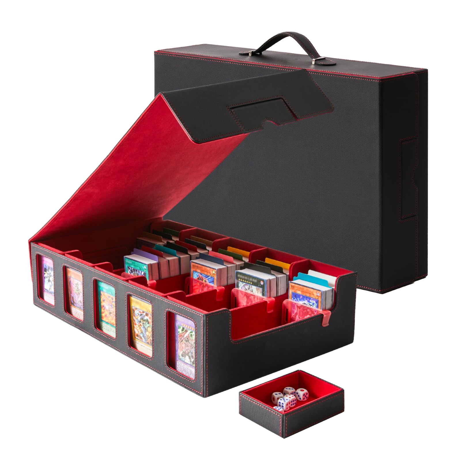 5-Row Trading Card Storage Box Protable 3900+ MTG Deck Box with Remova ...