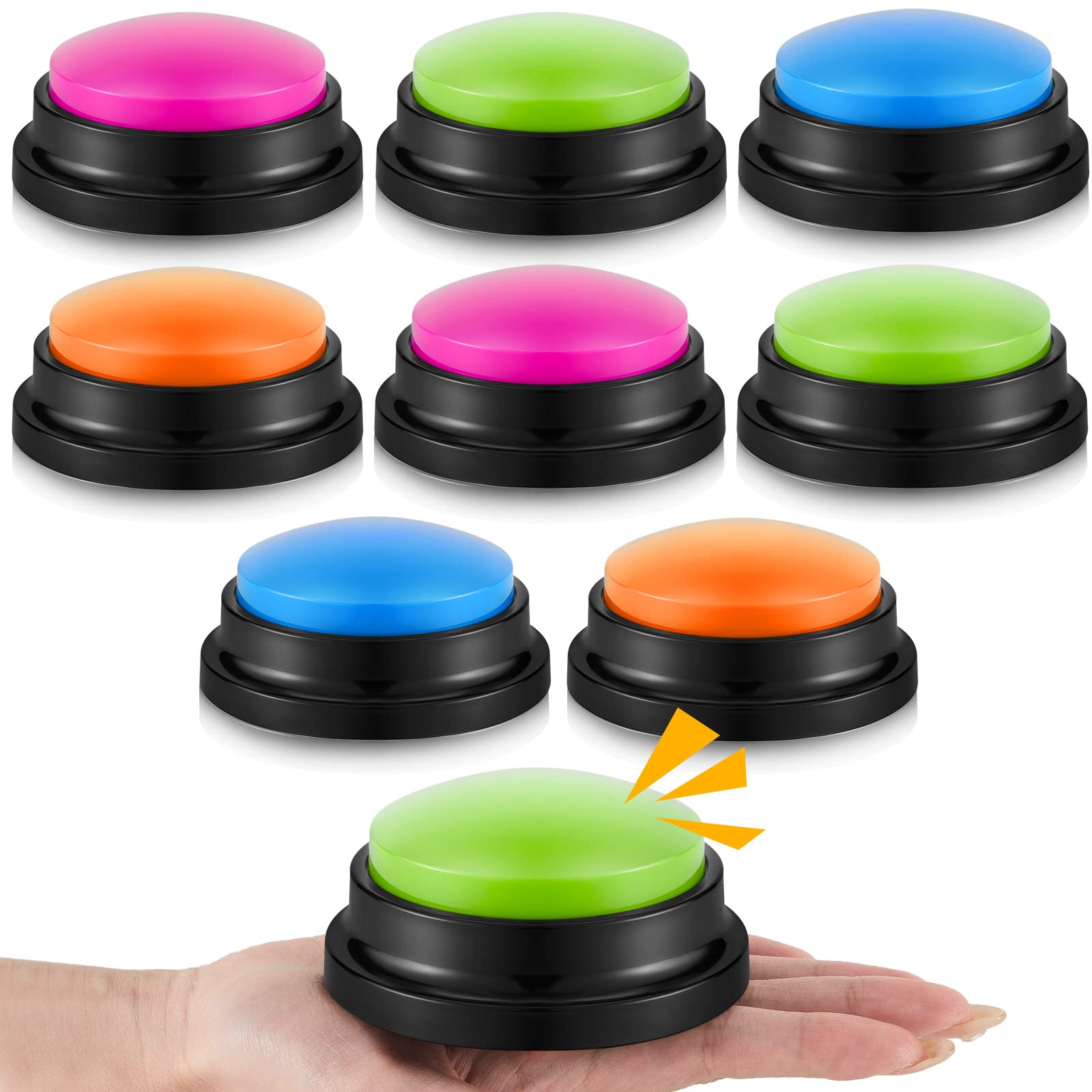 Honoson 8 Pieces Recordable Answer Buzzers Button Answer Buzzers Game ...
