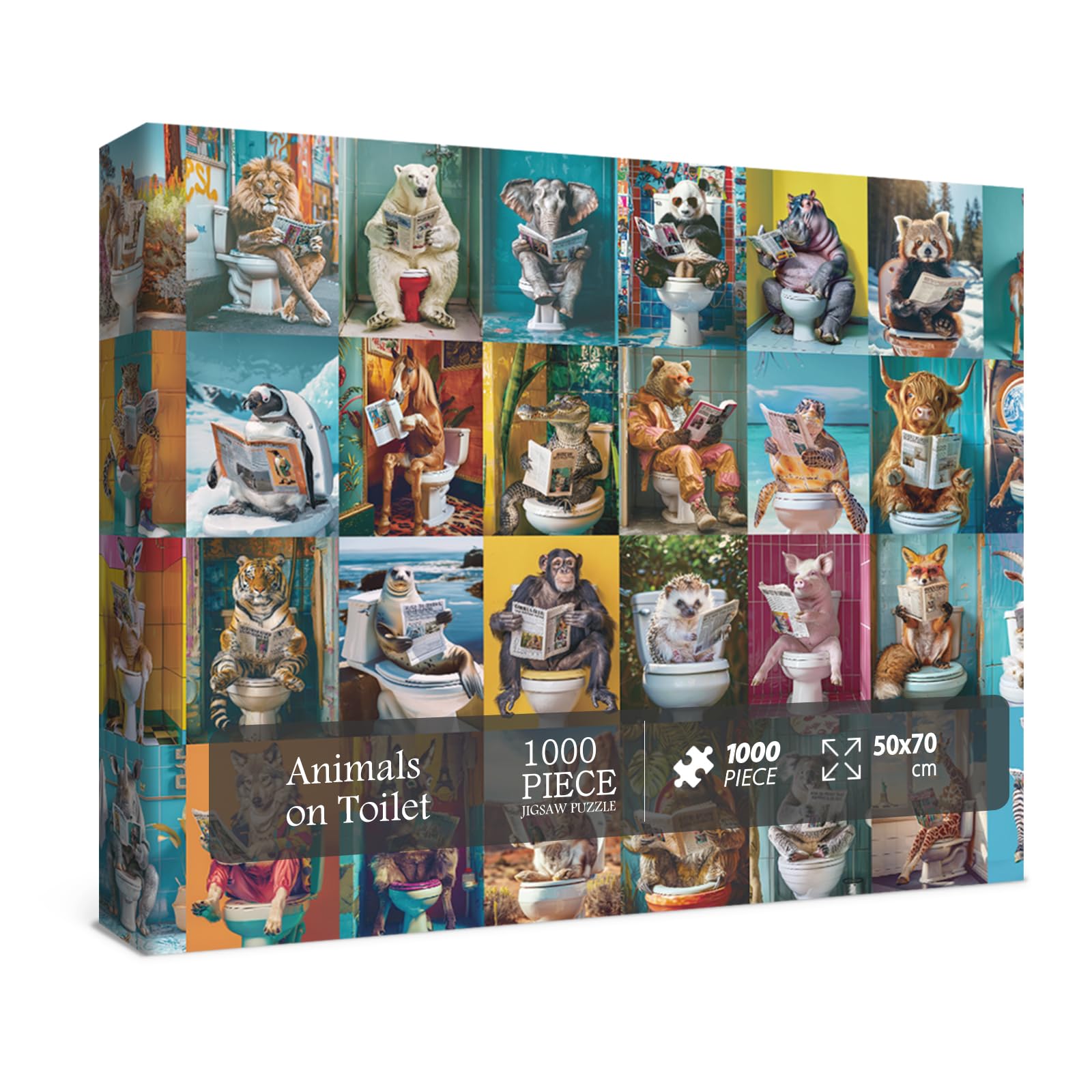 BBOLDIN Funny Animal Puzzles 1000 Piece Jigsaw Puzzle - Colorful Cardb ...