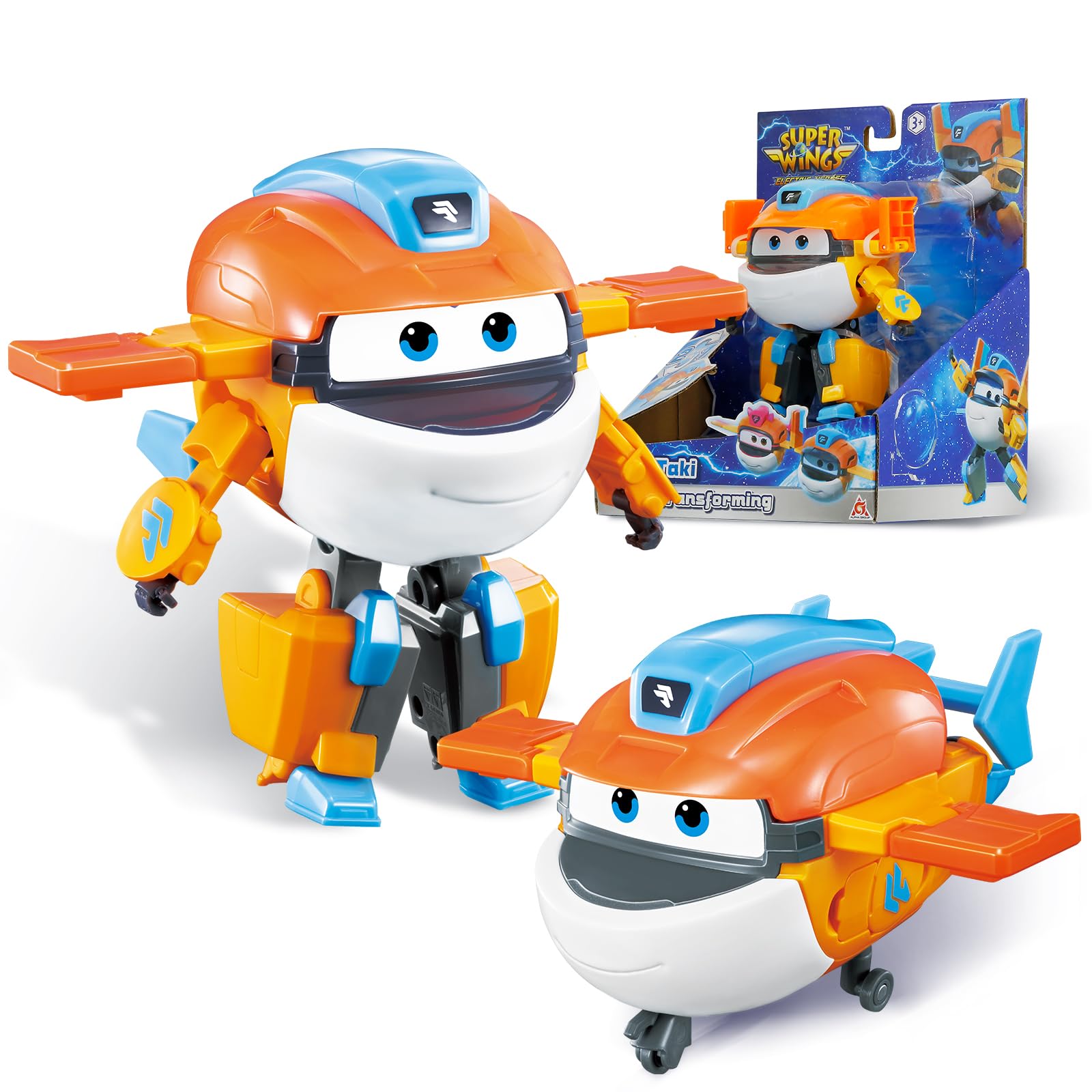 Super Wings Transforming Toys - 5" Taki Airplane Rescue Bots Figures ...