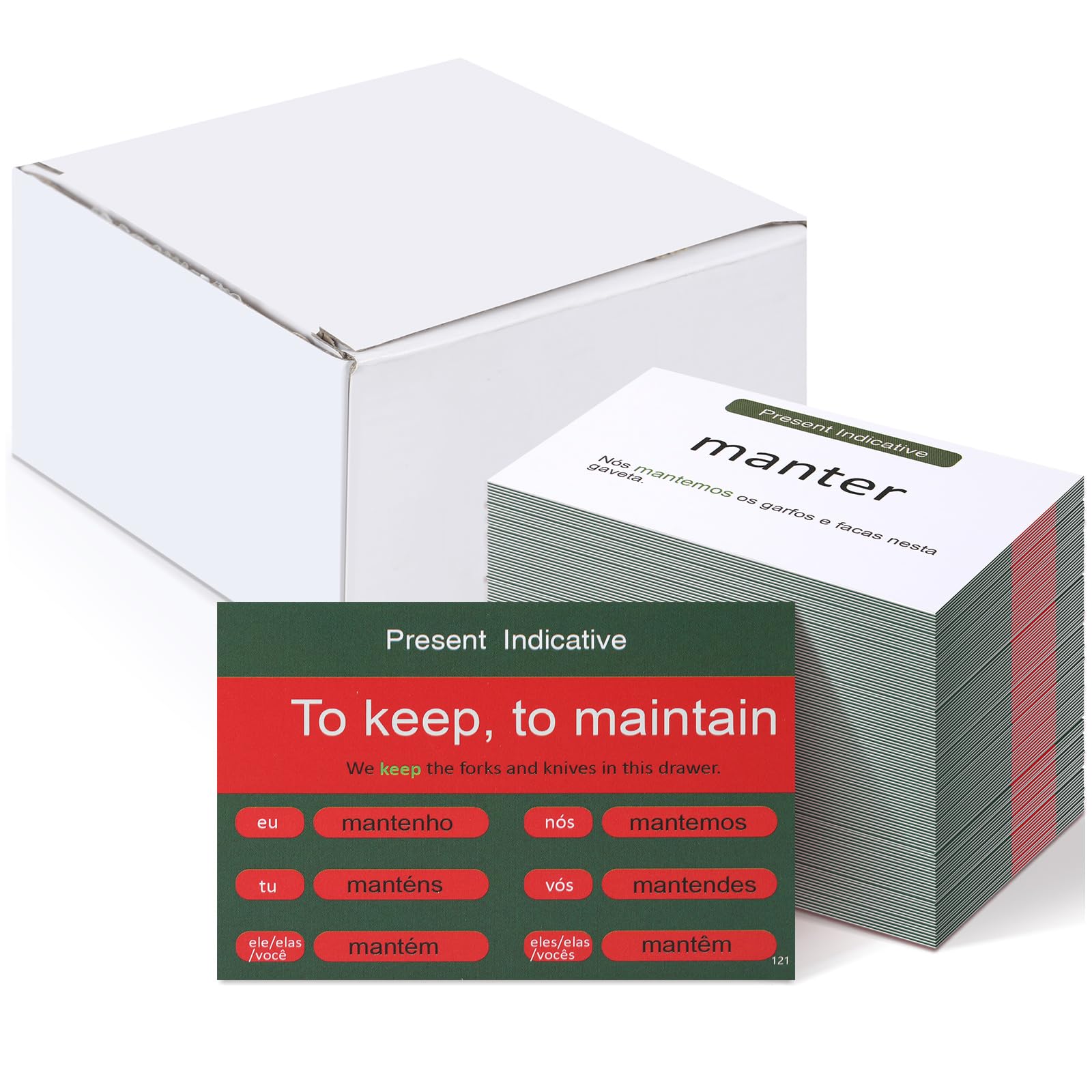 Resurhang Portuguese Flashcards - 200 Pcs Verb Conjugation, Present Te ...