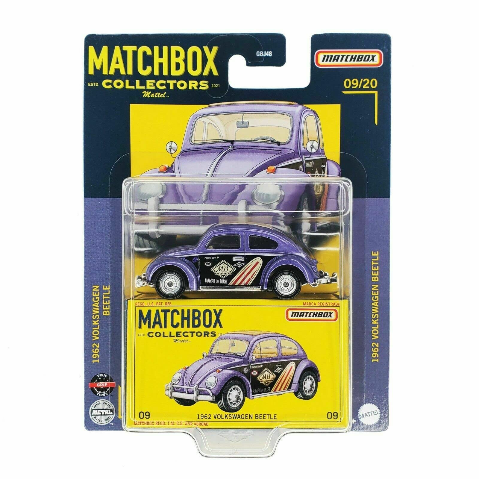 Matchbox Collectors 09/20 1962 Volkswagens Beetle (Purple) 1:64 Scale ...