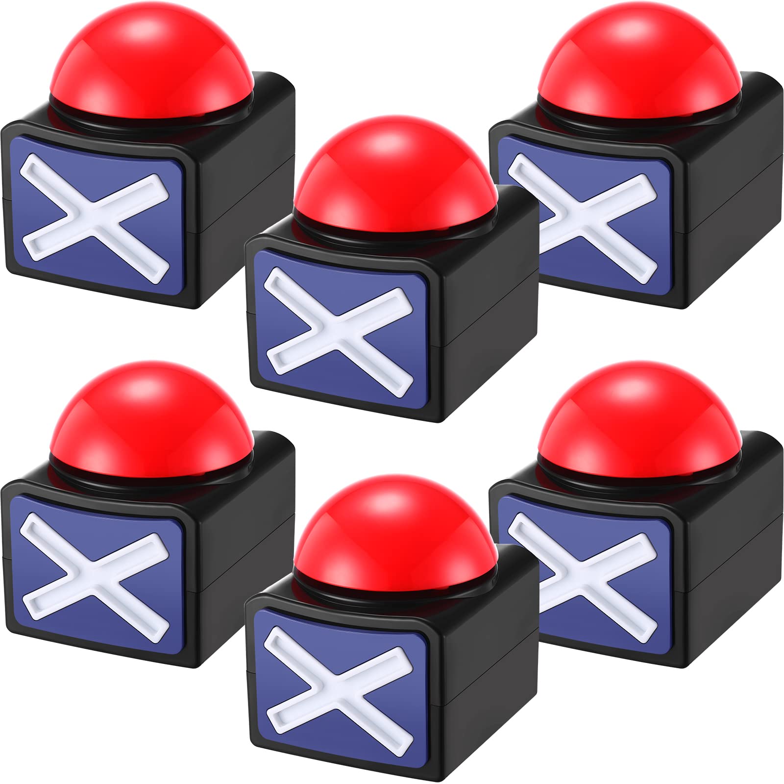 Fabbay 6 Pieces Answer Game Buzzer with Light and Sound Buzzer Alarm B ...
