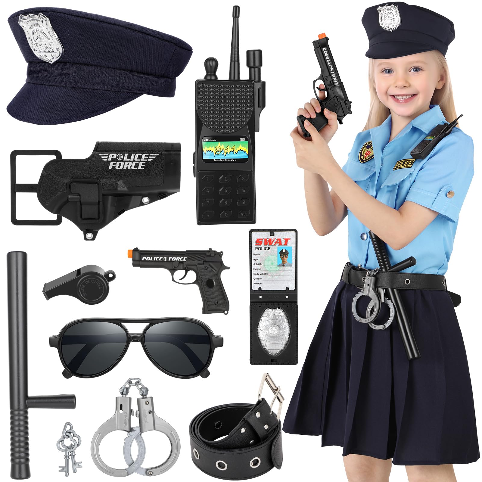 Luucio Girls Police Officer Costume for Kids Police Costume for Kids H ...