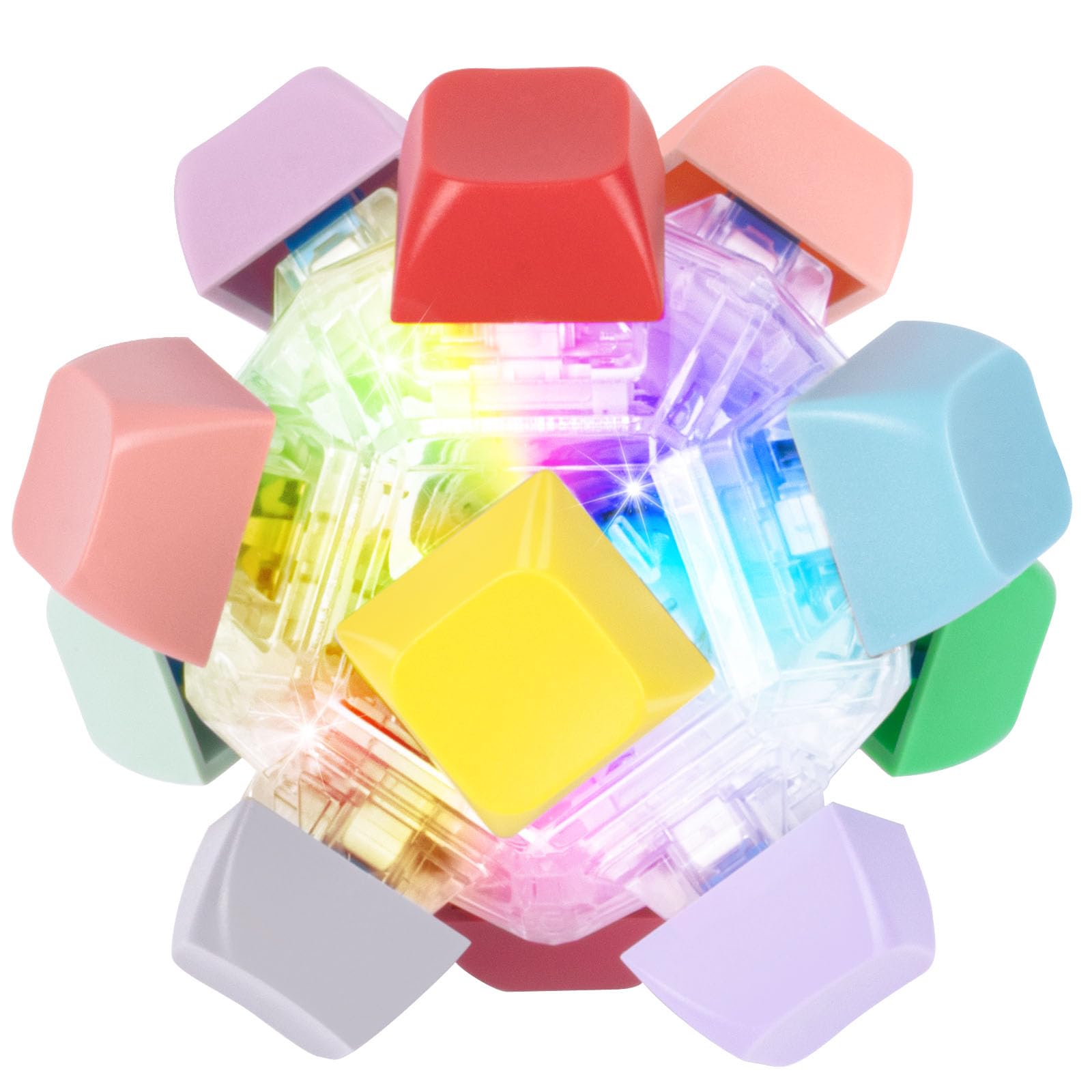 FunisFun Keyboard Fidget Toy - LED Light Stress Relief Clicker, 1P, Pl ...