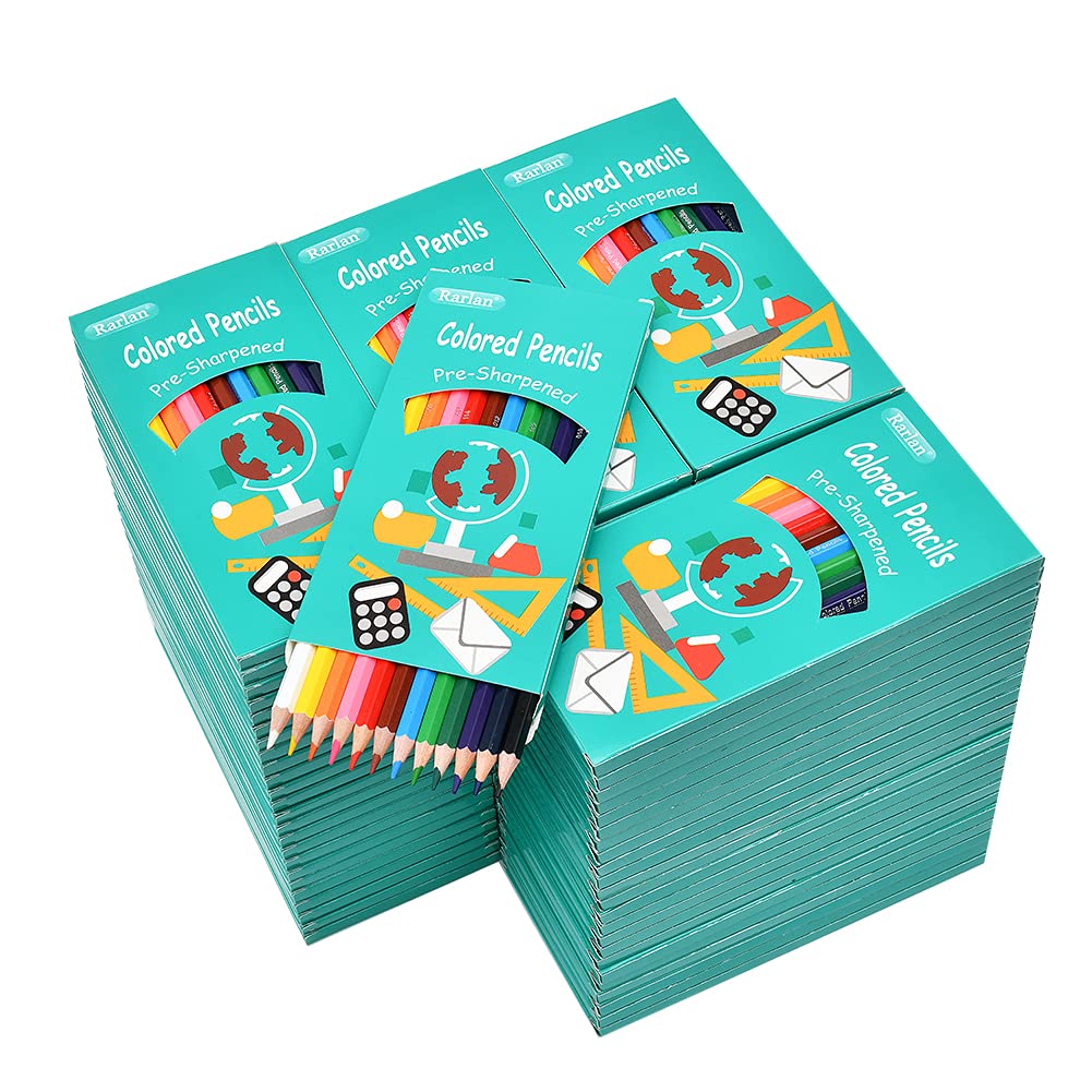 Rarlan Colored Pencils Bulk, Pre-sharpened Colored Pencils for Kids, 12 ...