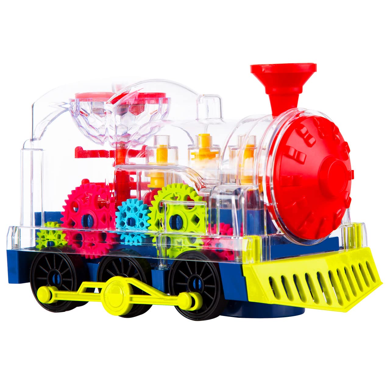 Berry President Transparent Electric Gear Train Toy With Flashing Ligh ...