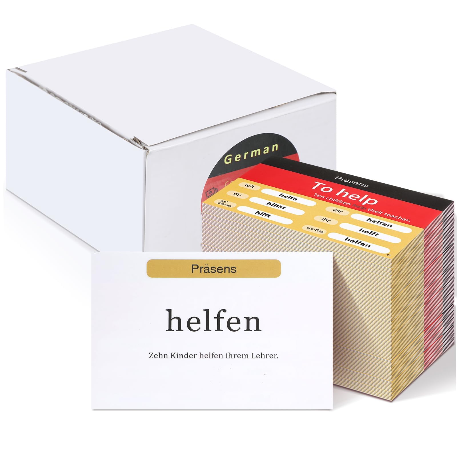 Resurhang 200 Pcs German Flashcards German Verb Conjugation Present Te ...